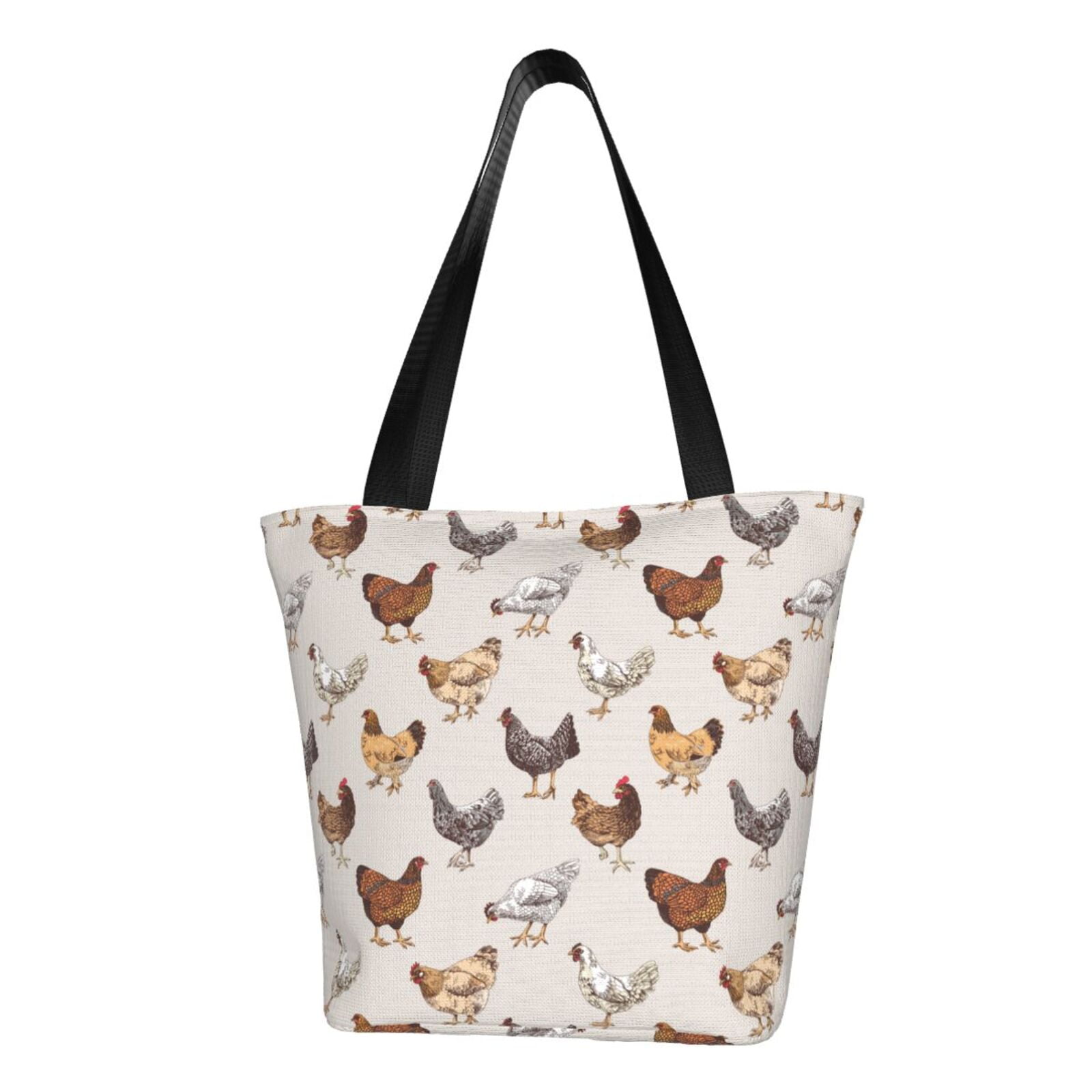 Fotbe Various Chicken Pattern Beach Tote,Shoulder Handbag,Spacious Tote ...