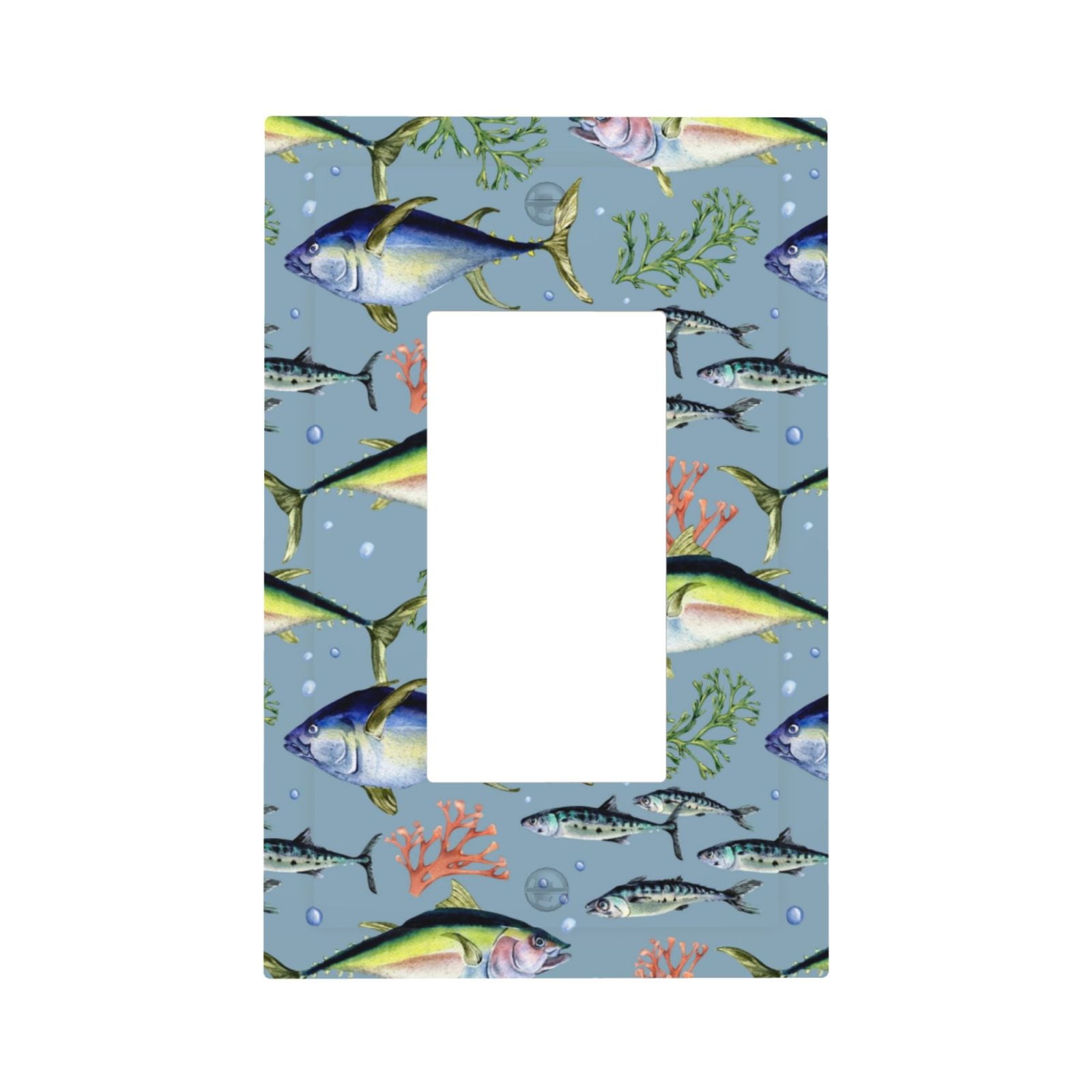 Fotbe Various Wild Sea Fish Print Duplex Receptacle Wall Plate, 1-Gang ...