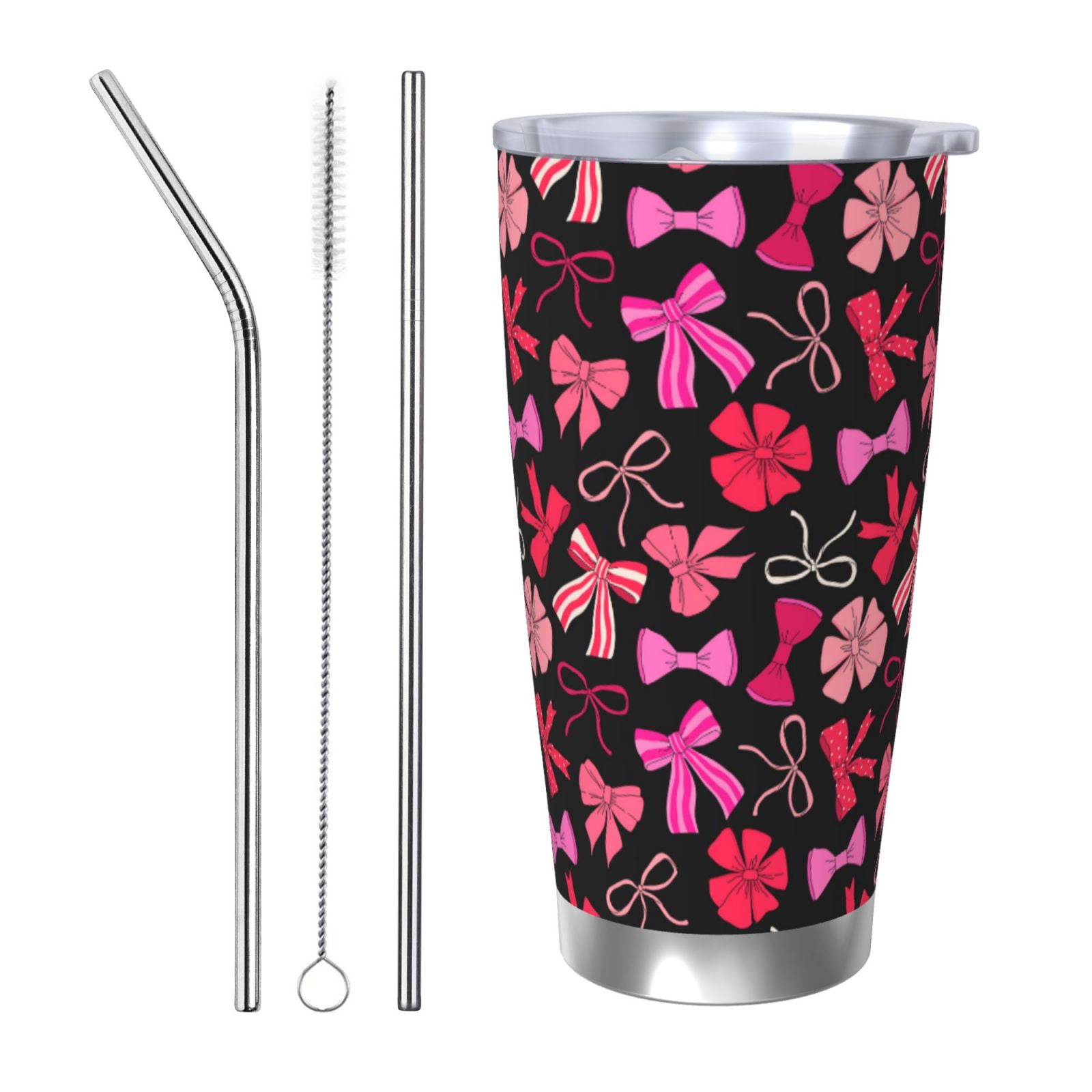Fotbe Various pink and red Bow knots Pattern 20 oz Tumbler Stainless ...