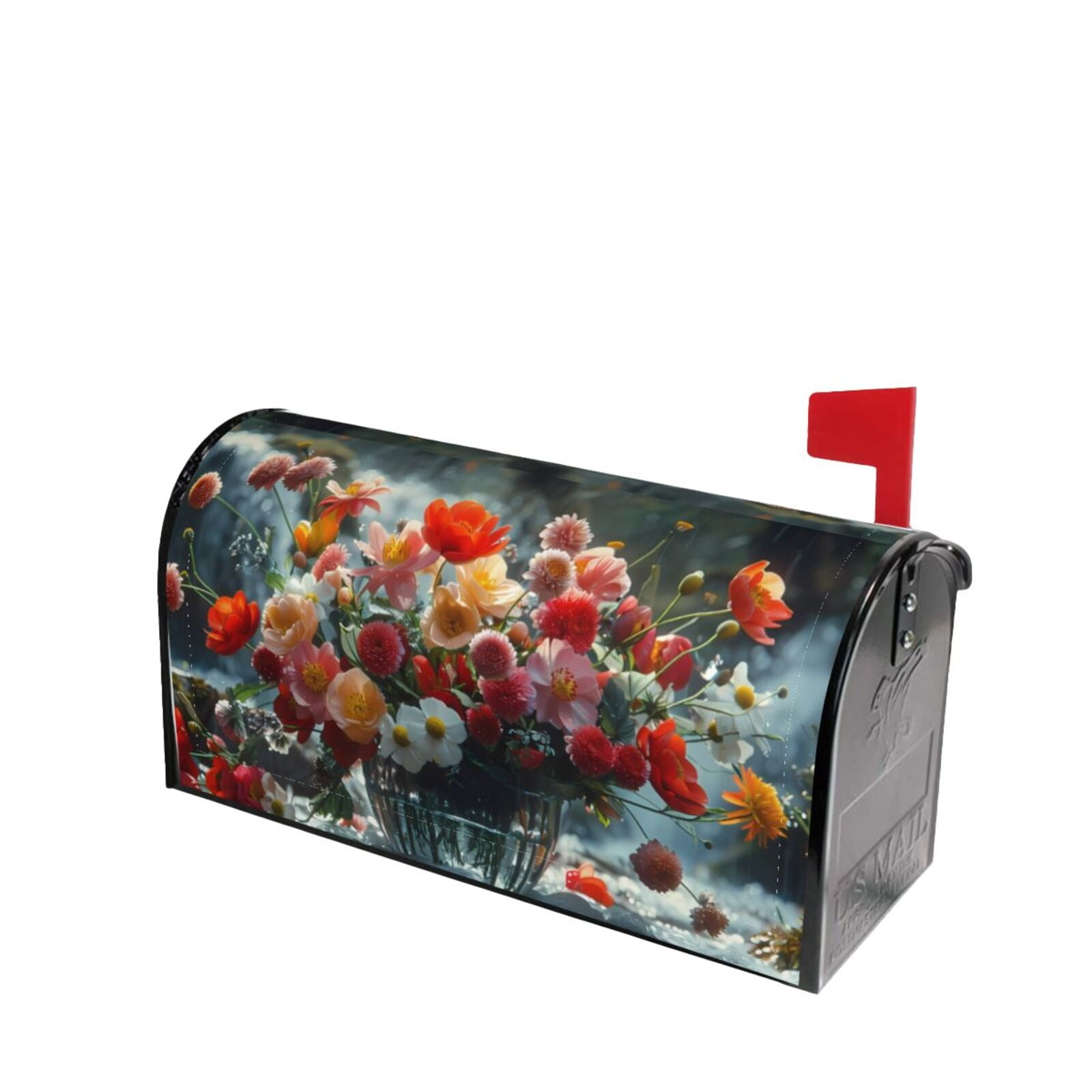 Fotbe Vibrant Bouquet Waterfall Mailbox Covers Post Letter Box Cover ...
