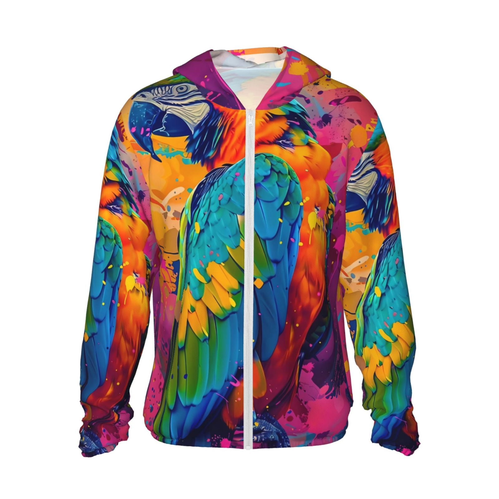 Fotbe Vibrant Parrot Splash Art Men's Women's UPF 50+ Sun Protection ...