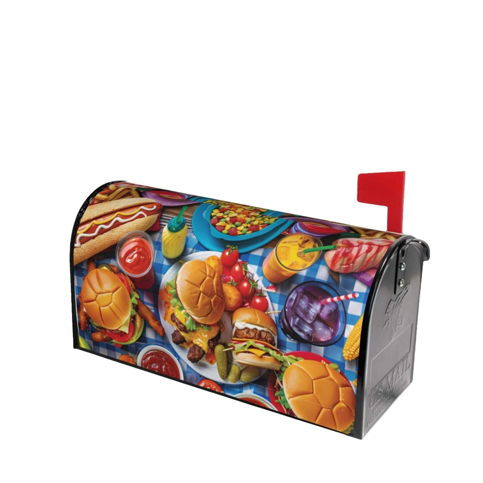 Fotbe Vibrant Picnic Food Spread Mailbox Covers Post Letter Box Cover ...