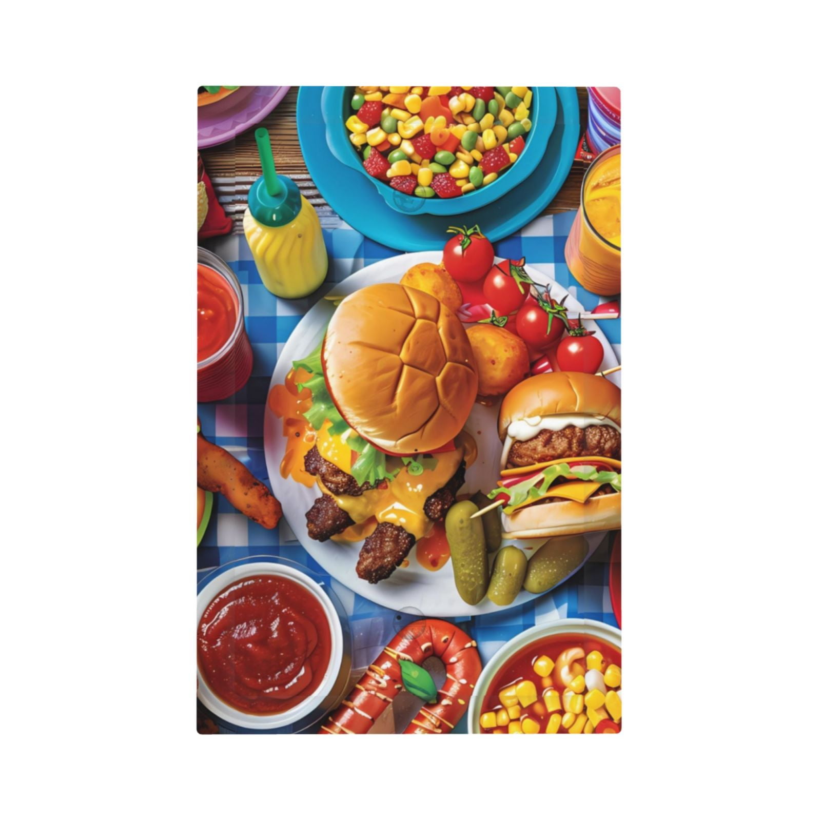 Fotbe Vibrant Picnic Food Spread Print Duplex Receptacle Wall Plate, 1 ...