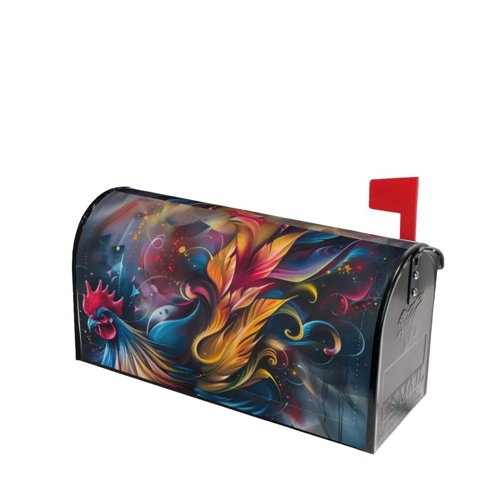 Fotbe Vibrant Rooster Painting Mailbox Covers Post Letter Box Cover ...