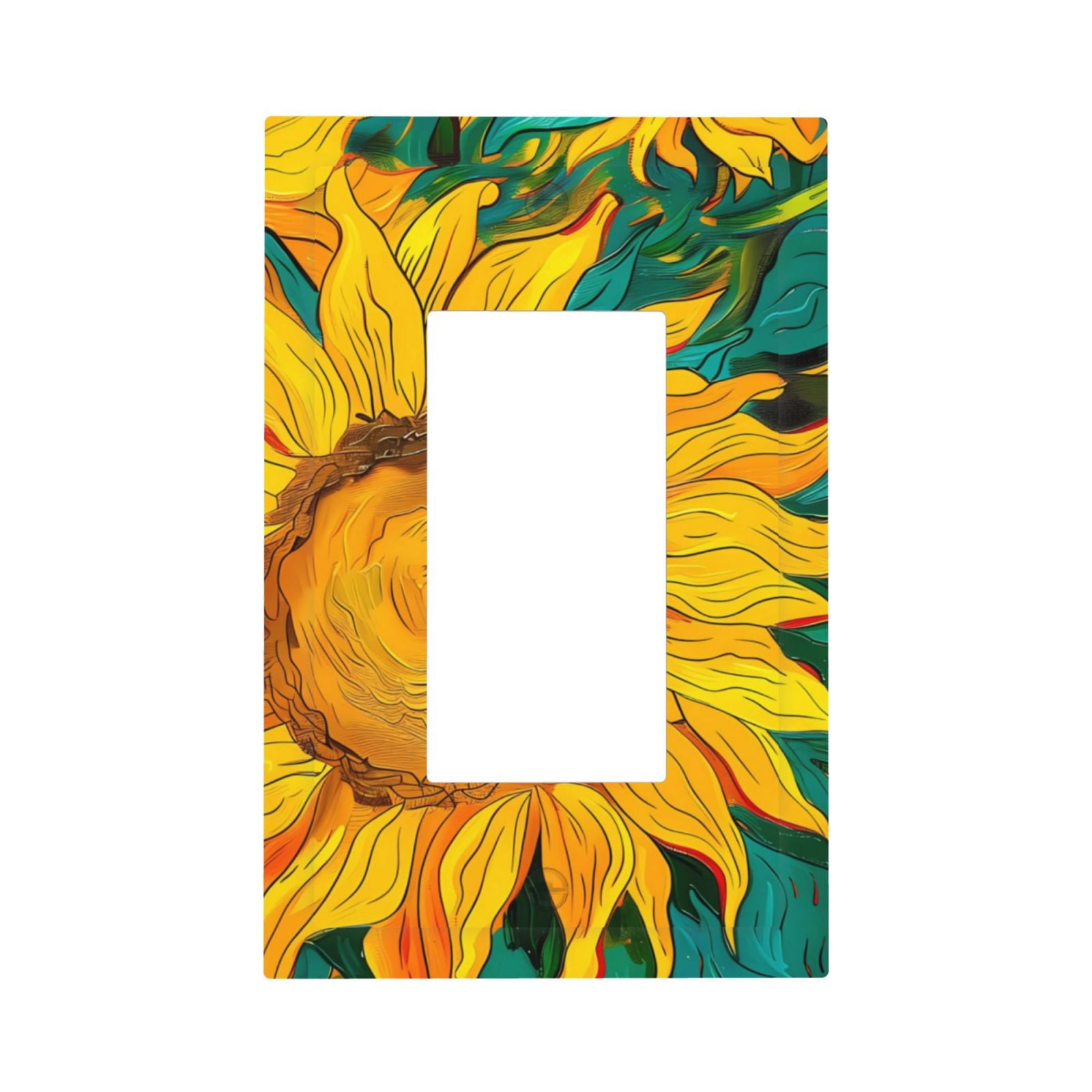 Fotbe Vibrant Sunflower Painting Print Duplex Receptacle Wall Plate, 1 ...