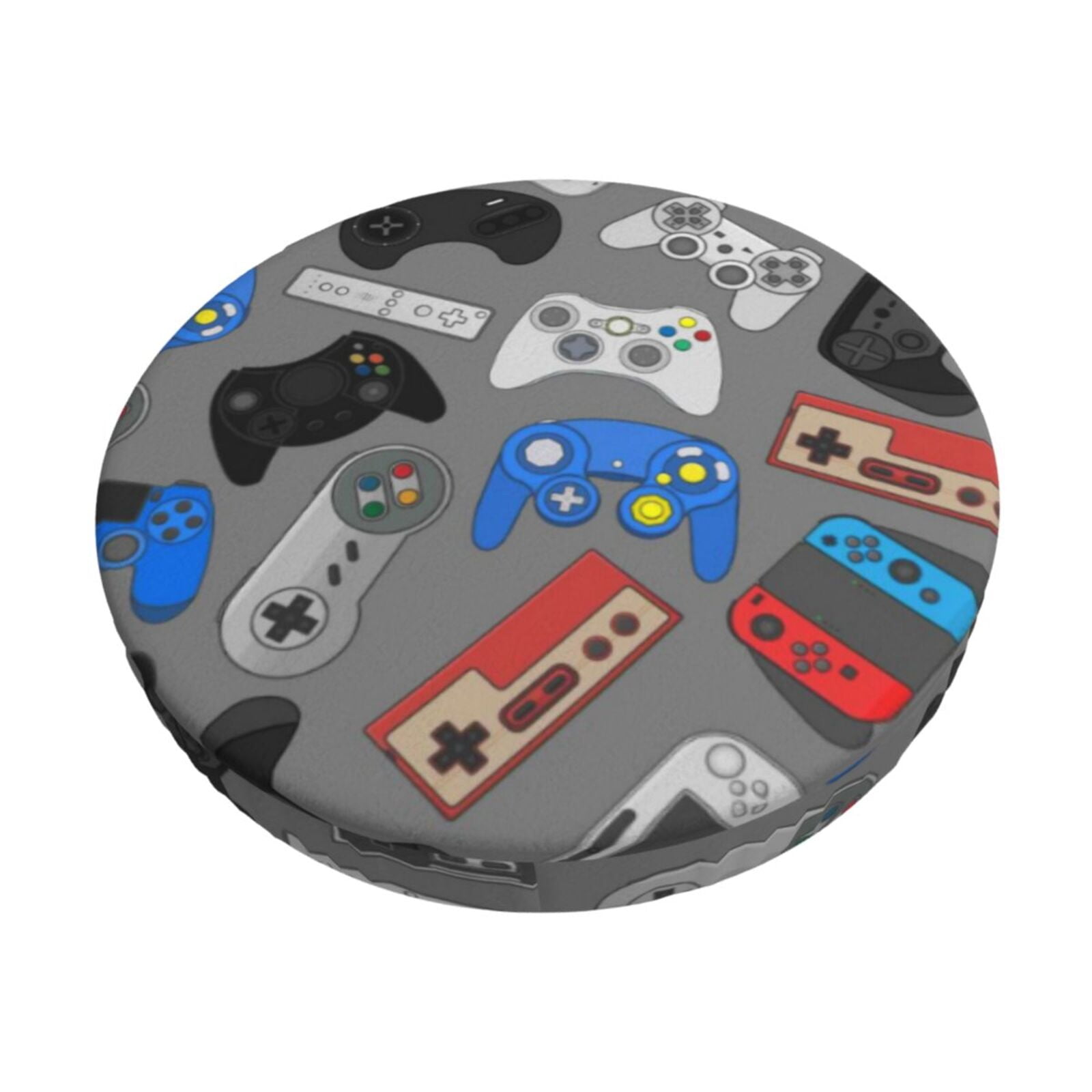 Fotbe Video Game Velvet Round Bar Stool Covers,Washable Bar Chair Seat ...