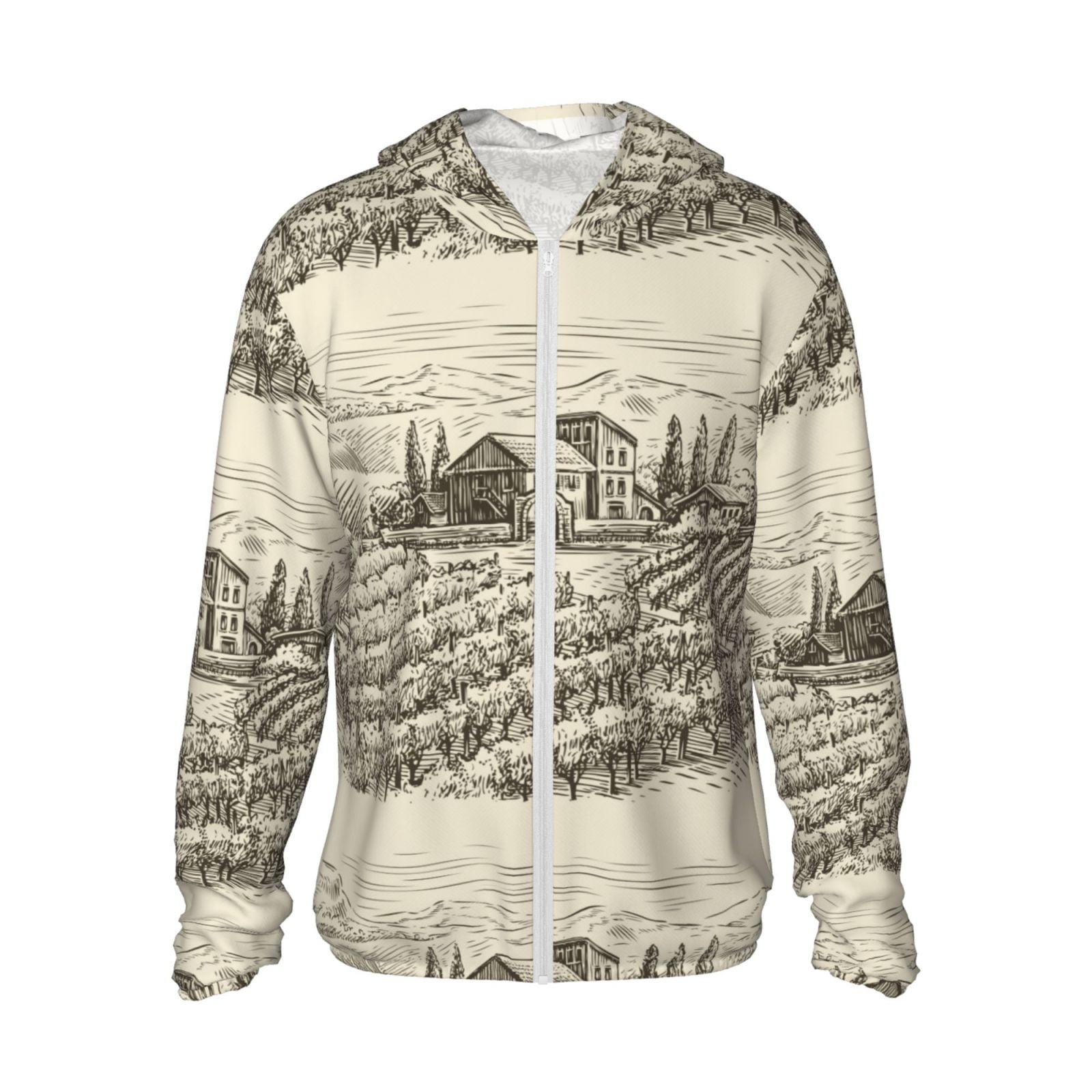 Fotbe Vineyard Landscape Men's Women's UPF 50+ Sun Protection Jacket ...