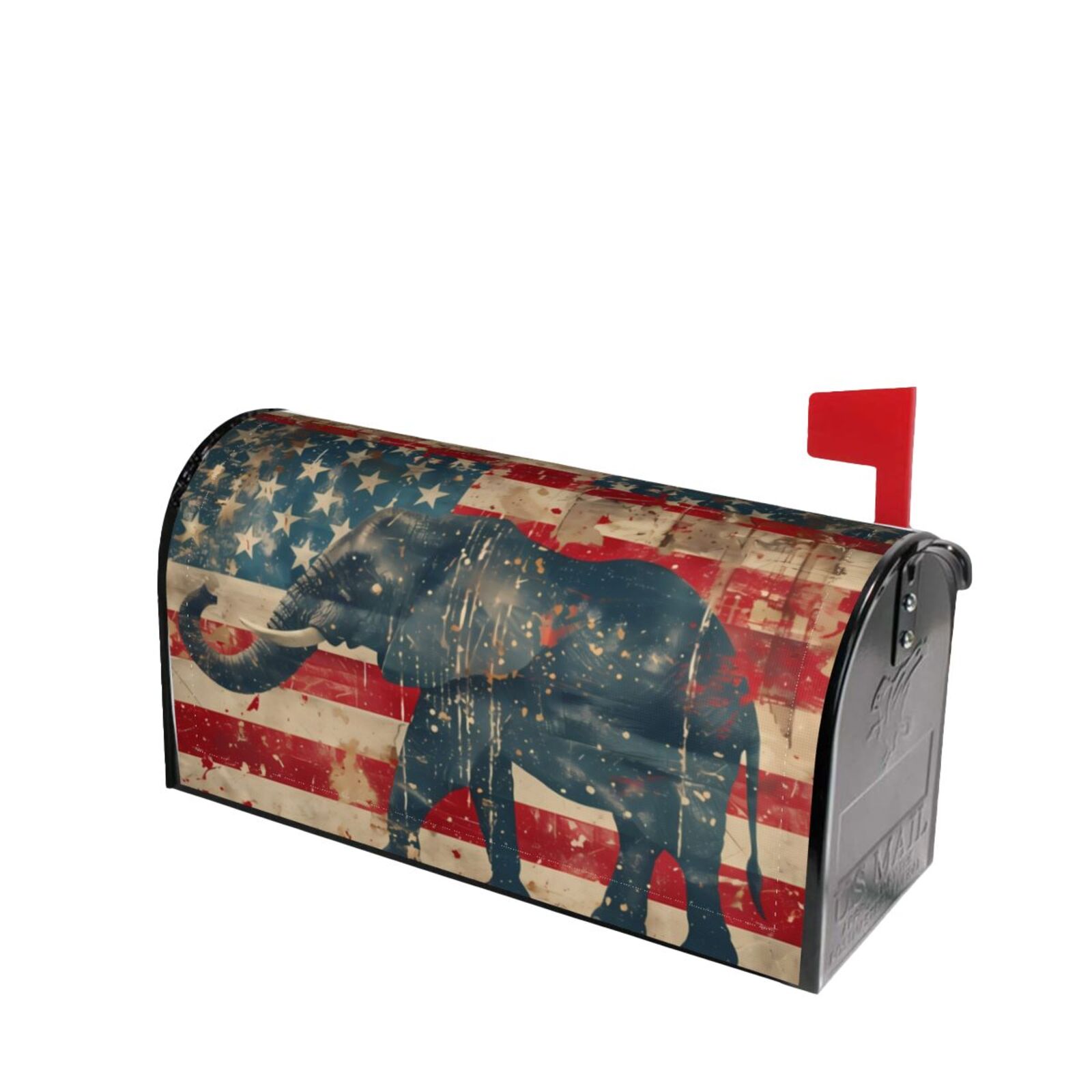 Fotbe Vintage American Flag Elephant Mailbox Covers Post Letter Box ...