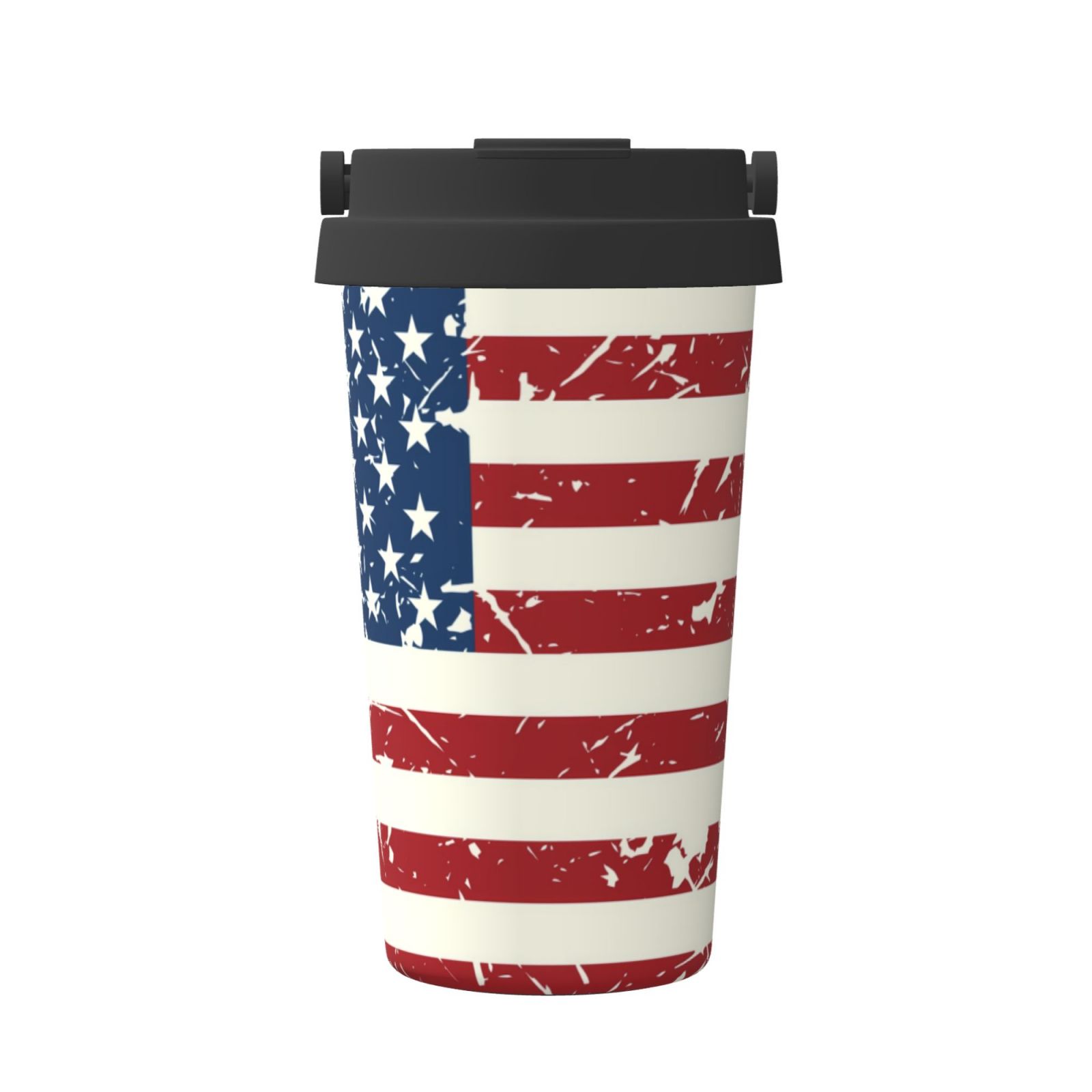 Fotbe Vintage American Flag Printed Insulated Travel Coffee Mug Spill ...
