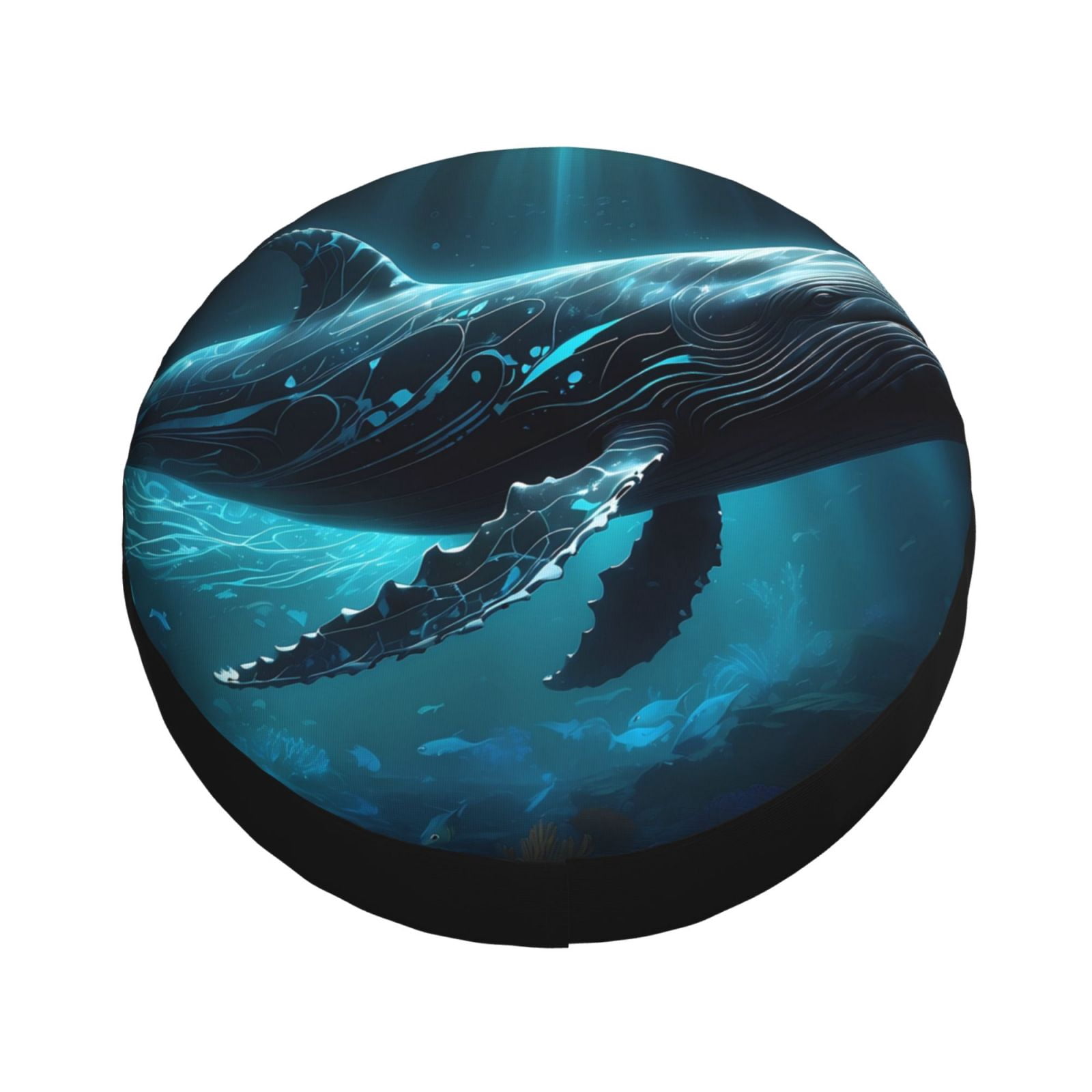 Fotbe Vintage Blue Pattern Whale Spare Tire Cover Thickening Universal ...