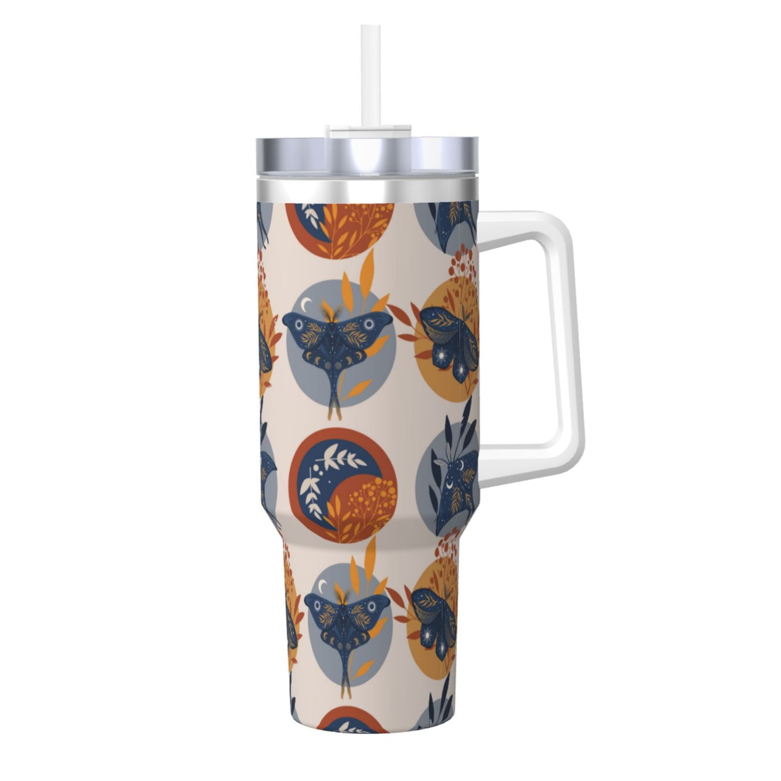 Fotbe Vintage Botanical Butterfly Art Pattern 40oz Ice Bully With ...