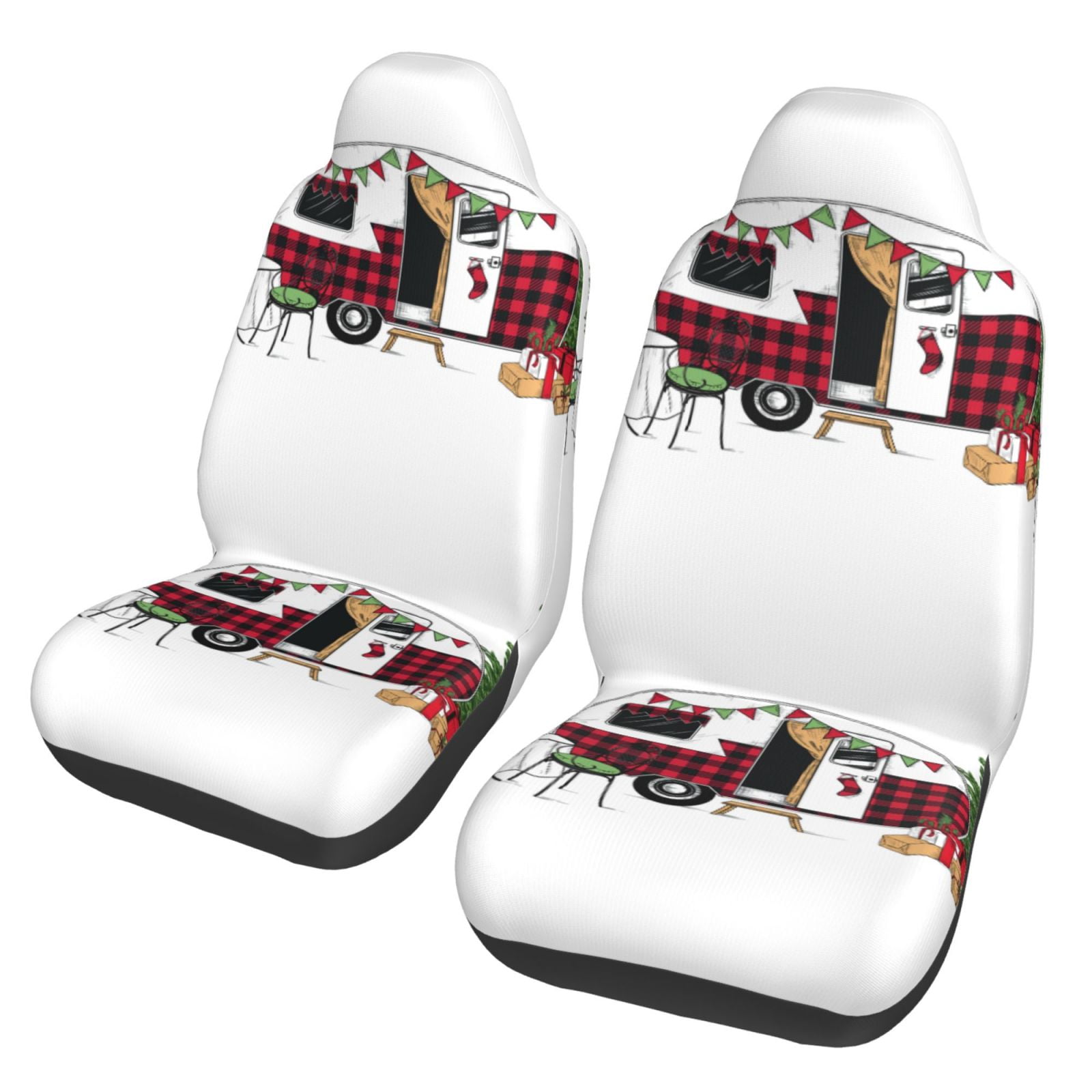 Fotbe Vintage Buffalo Plaid Christmas Camper Pattern Automotive Seat ...