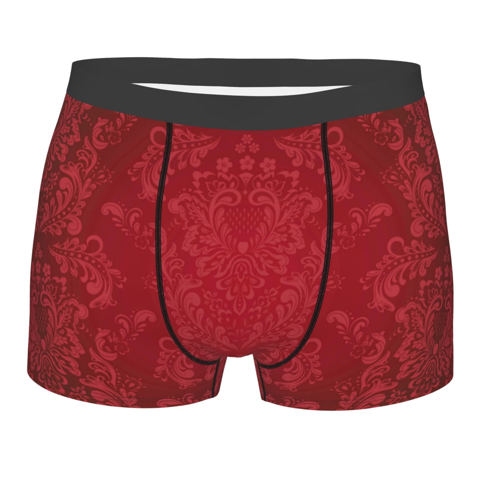 Fotbe Vintage Burgundy Men’s Total Support Pouch Boxer Briefs, X-Temp ...