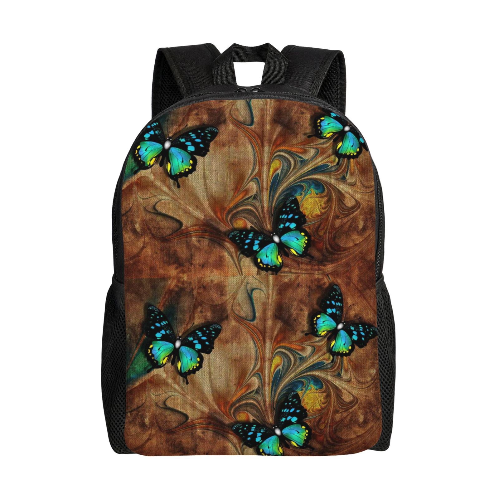 Fotbe Vintage Butterfly Green Travel Laptop Backpack, Business Slim ...
