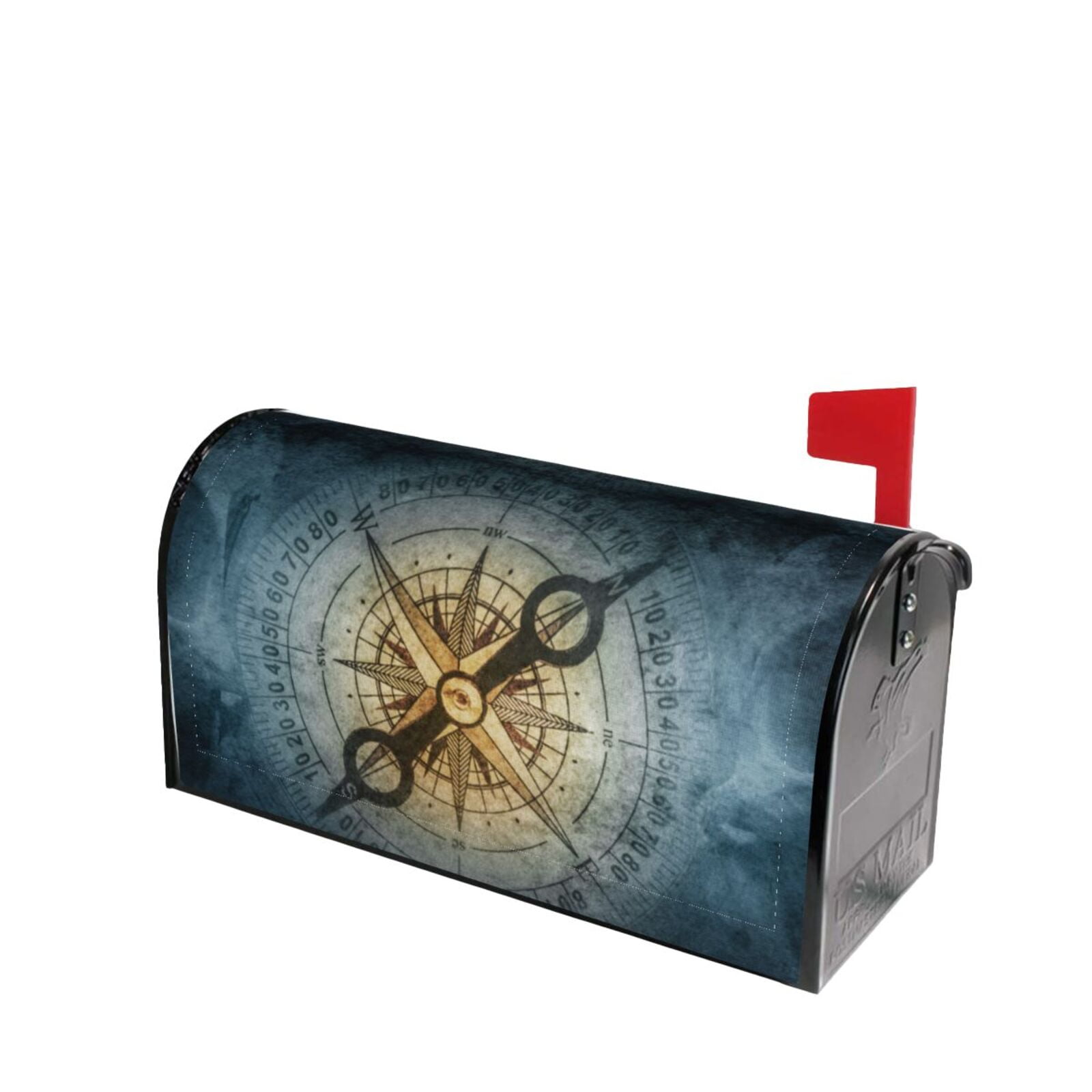 Fotbe Vintage Compass Mailbox Covers Post Letter Box Cover Garden Decor ...