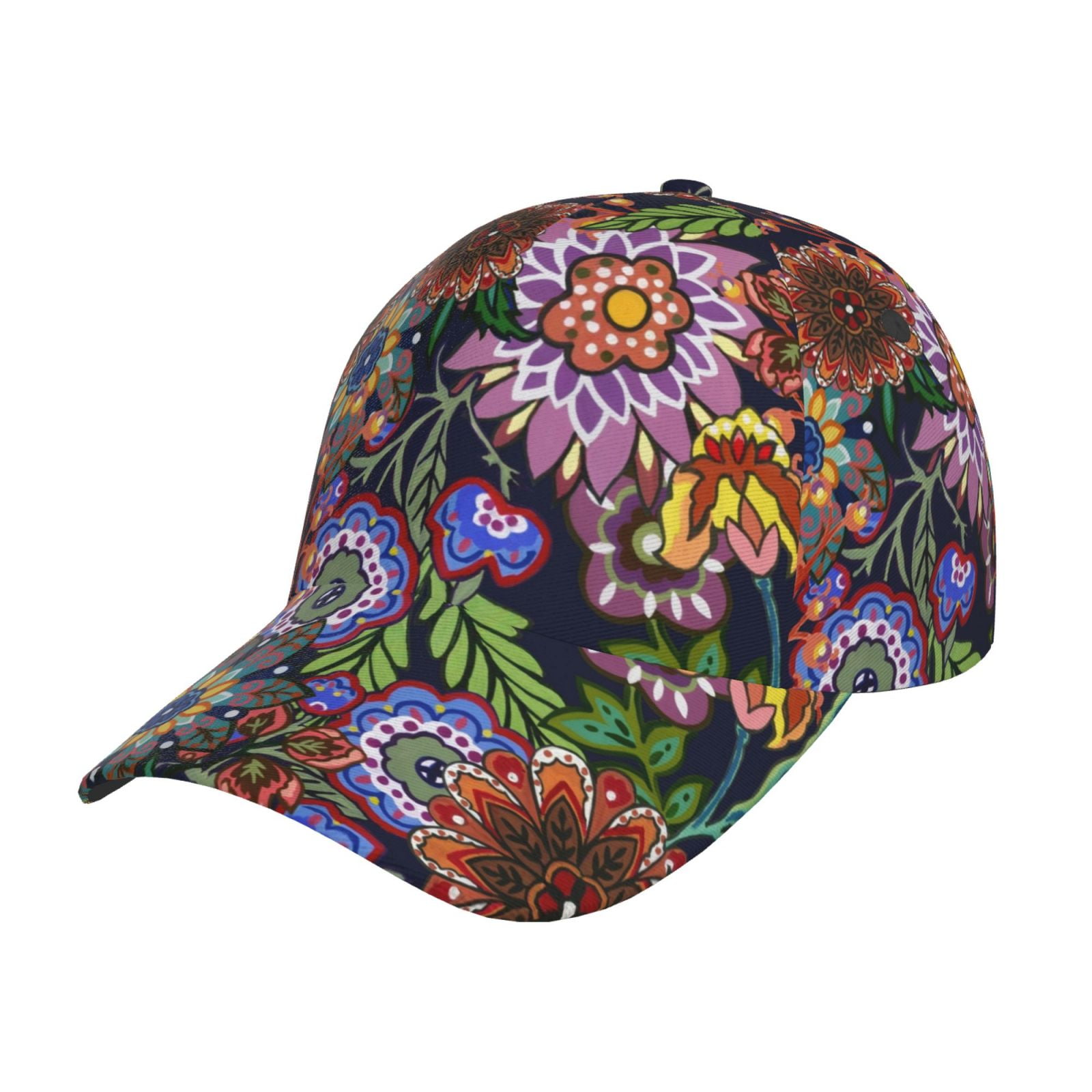 Fotbe Vintage Floral Baseball Cap, Vintage Floral Print Dad Hat,Outdoor ...