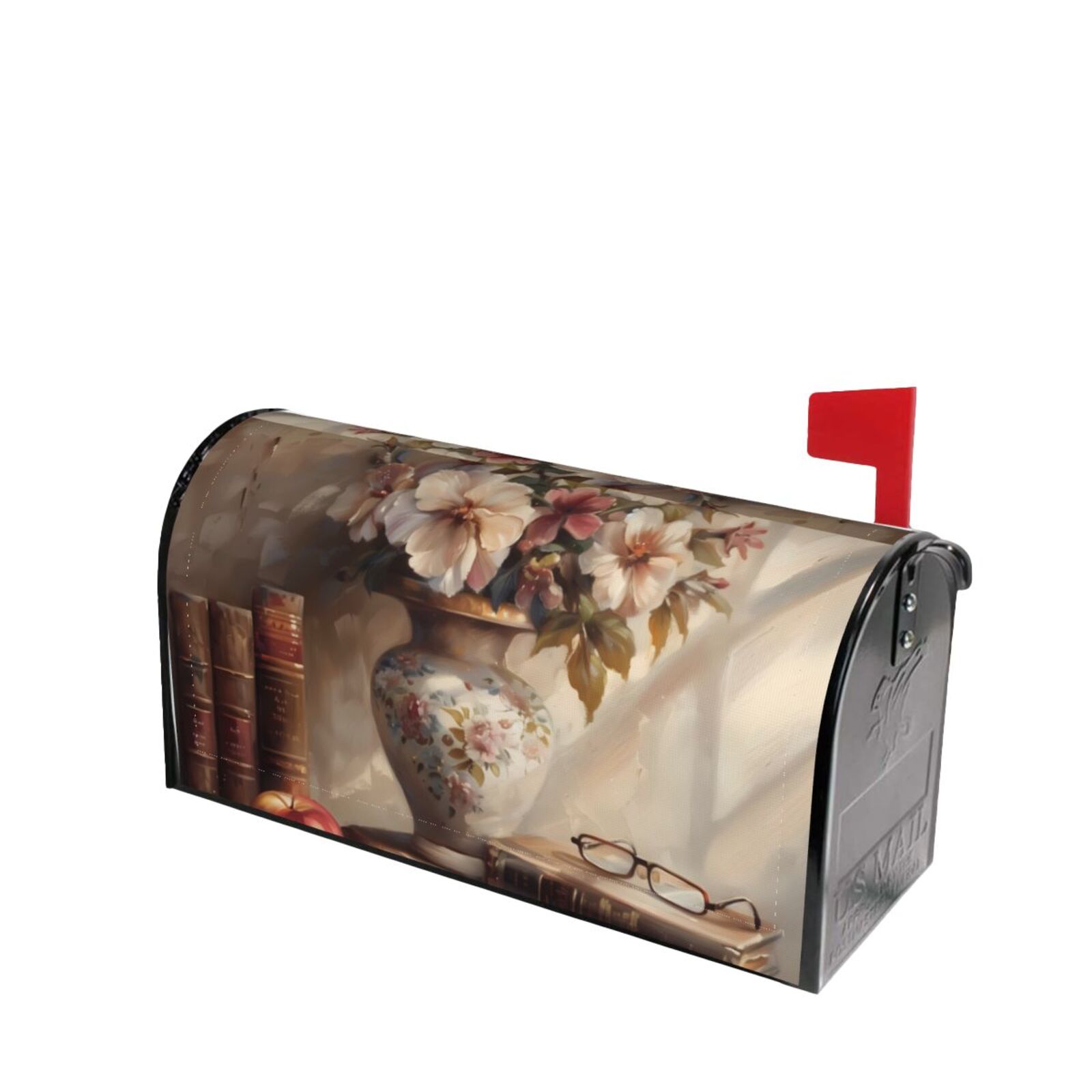 Fotbe Vintage Floral Vase With Books Mailbox Covers Post Letter Box ...