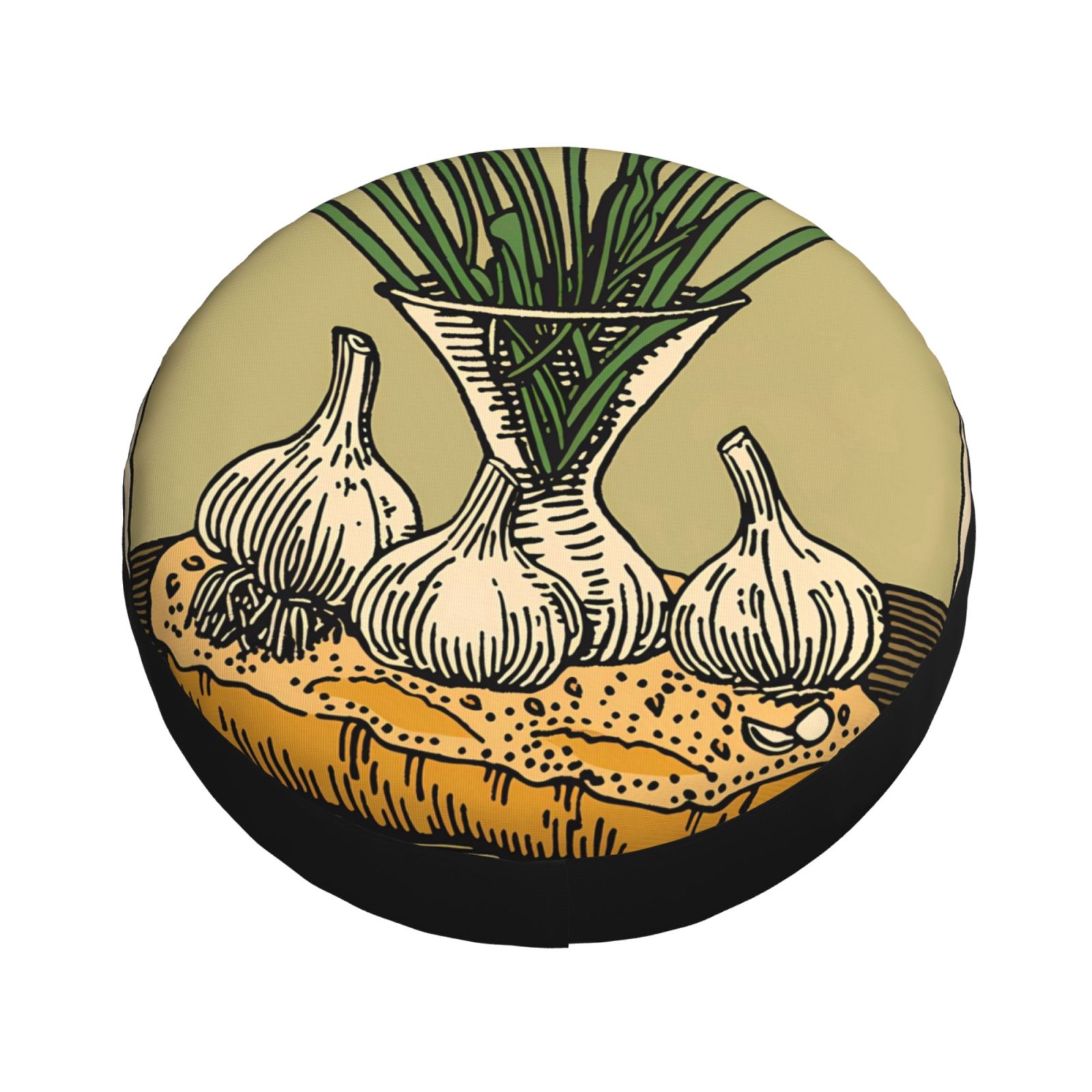 Fotbe Vintage Garlic Bread Illustration Spare Tire Cover Thickening ...