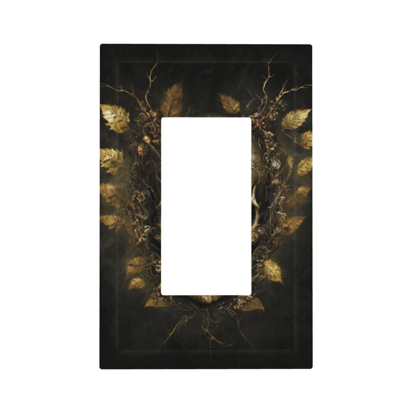 Fotbe Vintage Gold Leaf Skull Print Duplex Receptacle Wall Plate, 1 ...