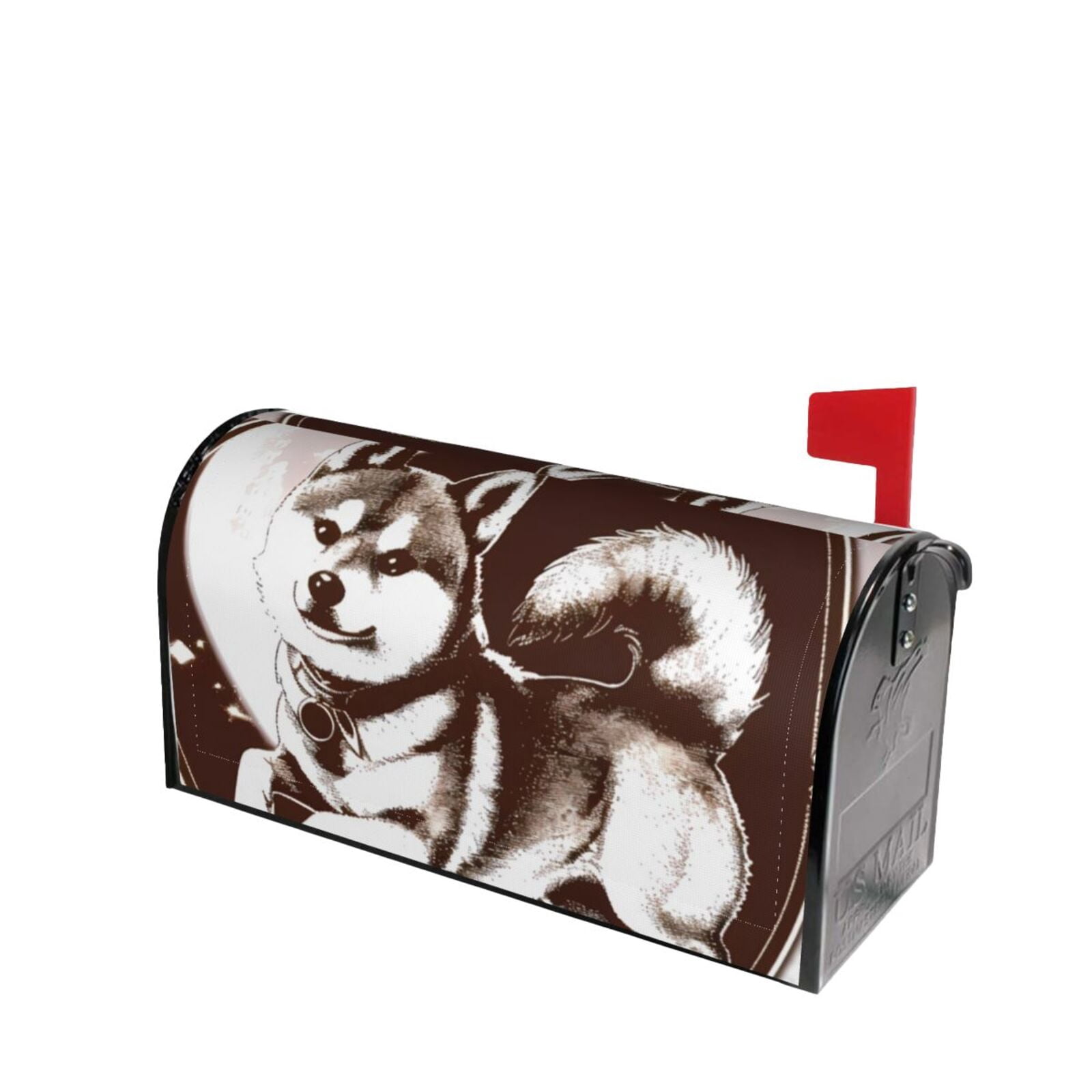 Fotbe Vintage Husky Dog Mailbox Covers Post Letter Box Cover Garden ...
