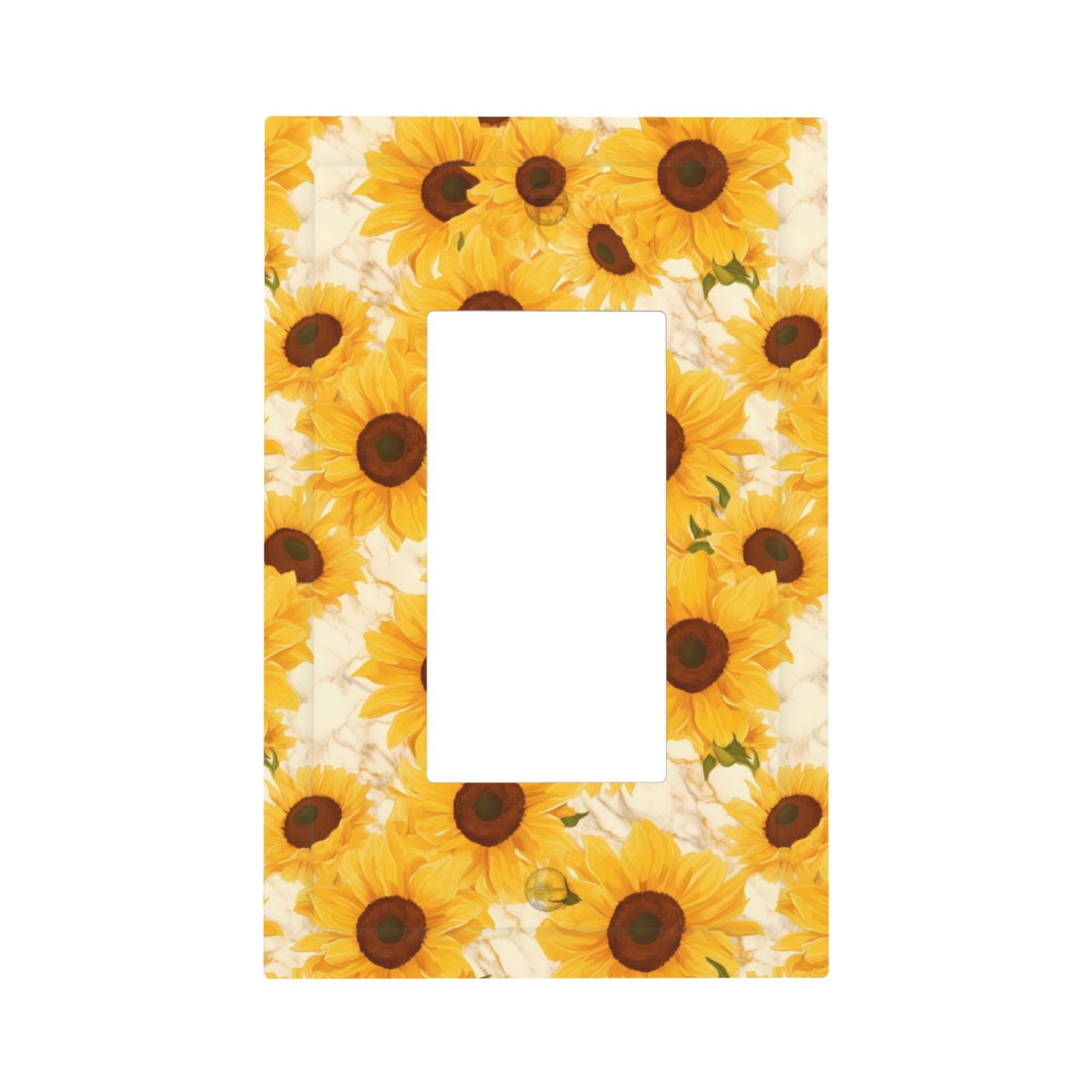 Fotbe Vintage Marble Pattern Sunflower Print Duplex Receptacle Wall ...