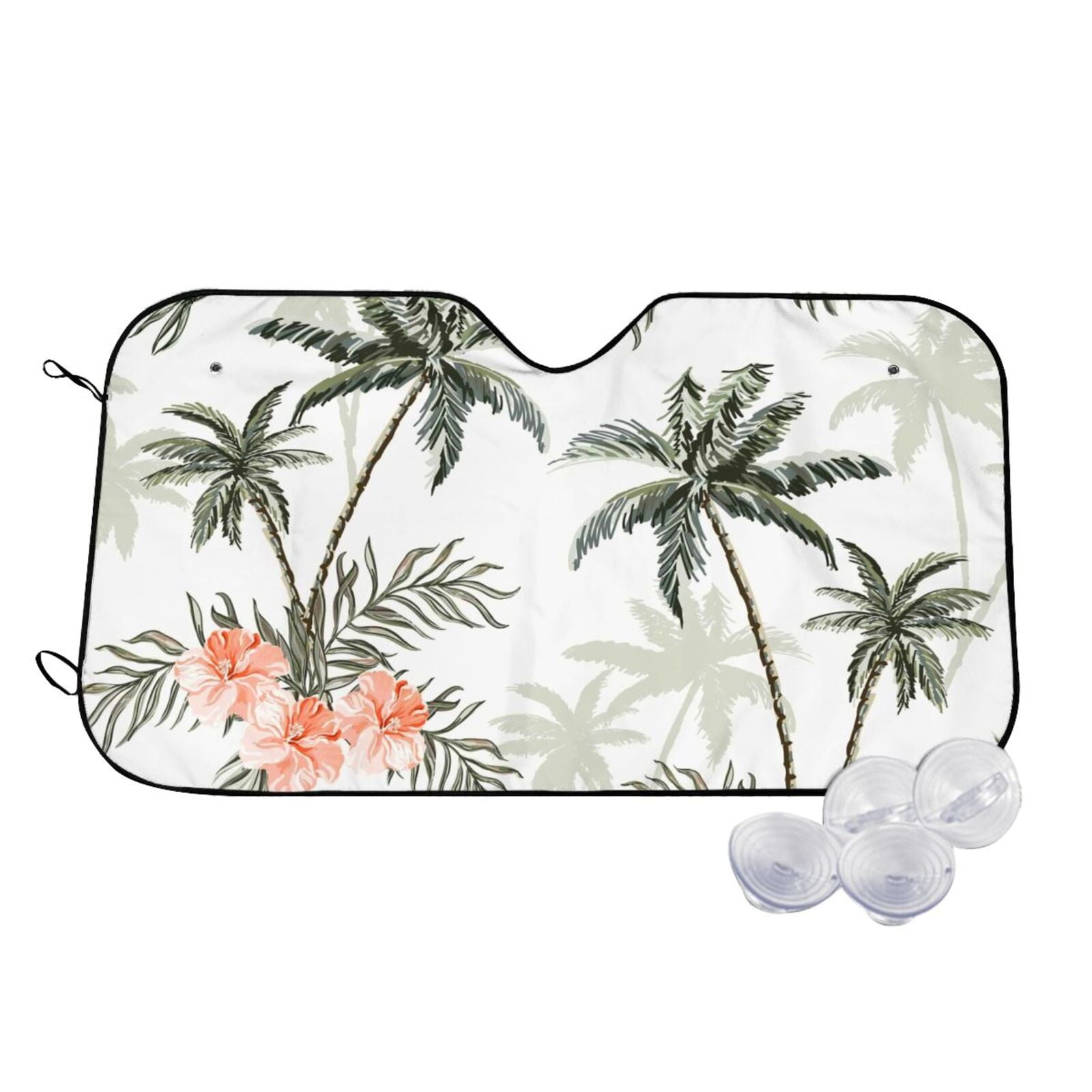 Fotbe Vintage Palm Trees Car Windshield Sunshade | Sun Visor Protector ...