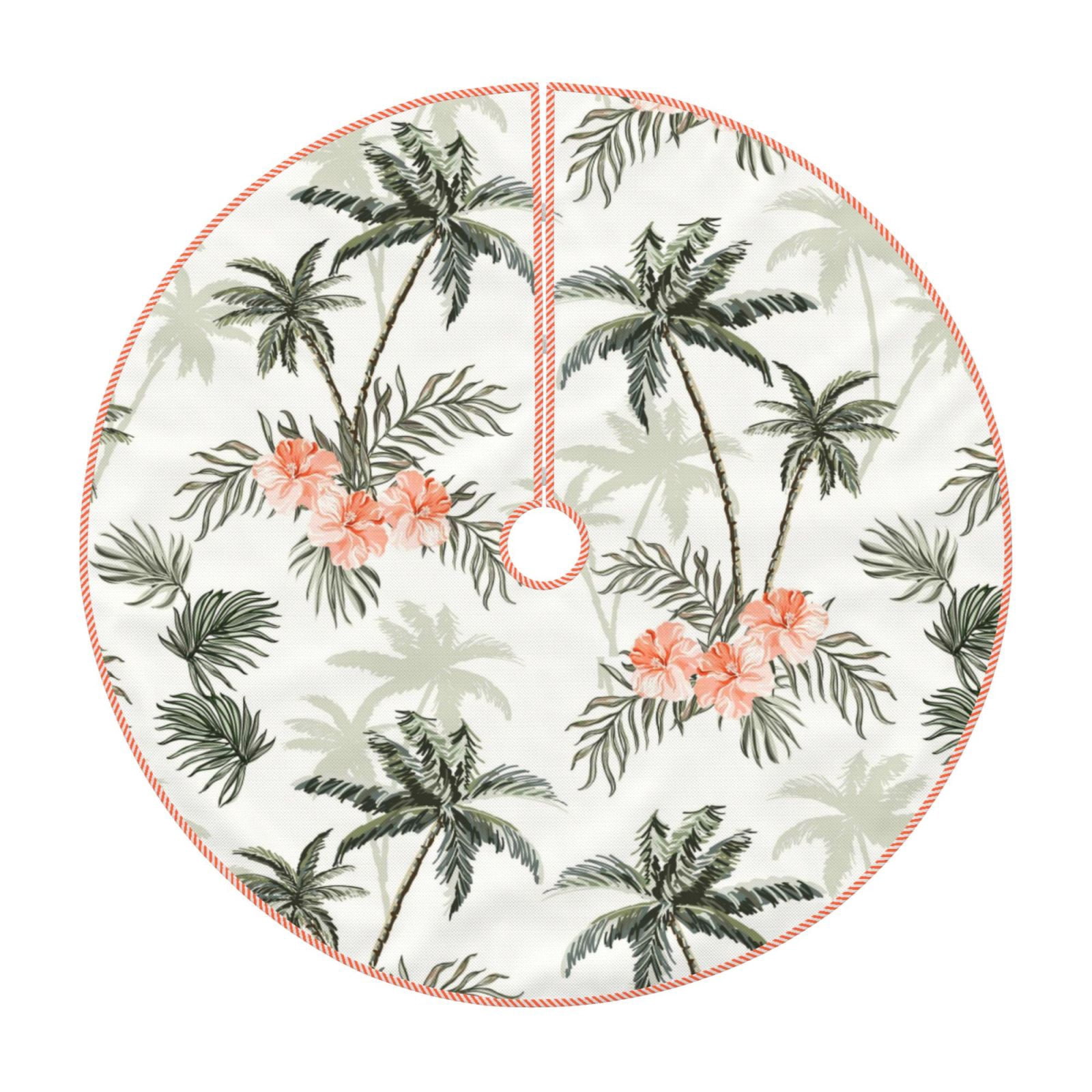 Fotbe Vintage Palm Trees Pattern Christmas Tree Skirt, Tree Skirts ...