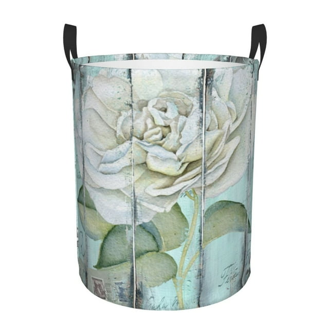 Fotbe Vintage Rose1 Laundry Basket with Handles, Waterproof Large ...