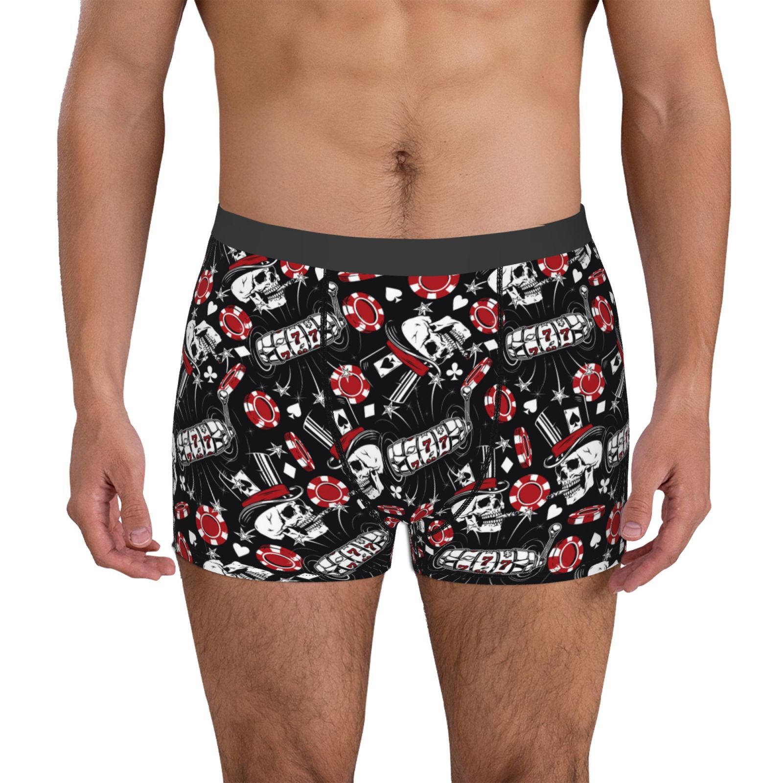 Fotbe Vintage Skull Casino Men’s Total Support Pouch Boxer Briefs, X ...