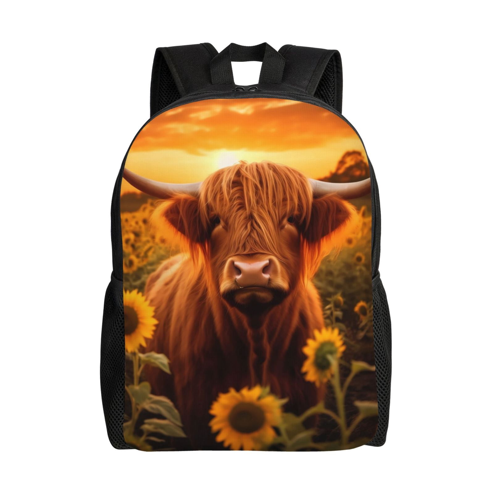 Fotbe Vintage Sunflower Cow B Travel Laptop Backpack, Business Slim ...