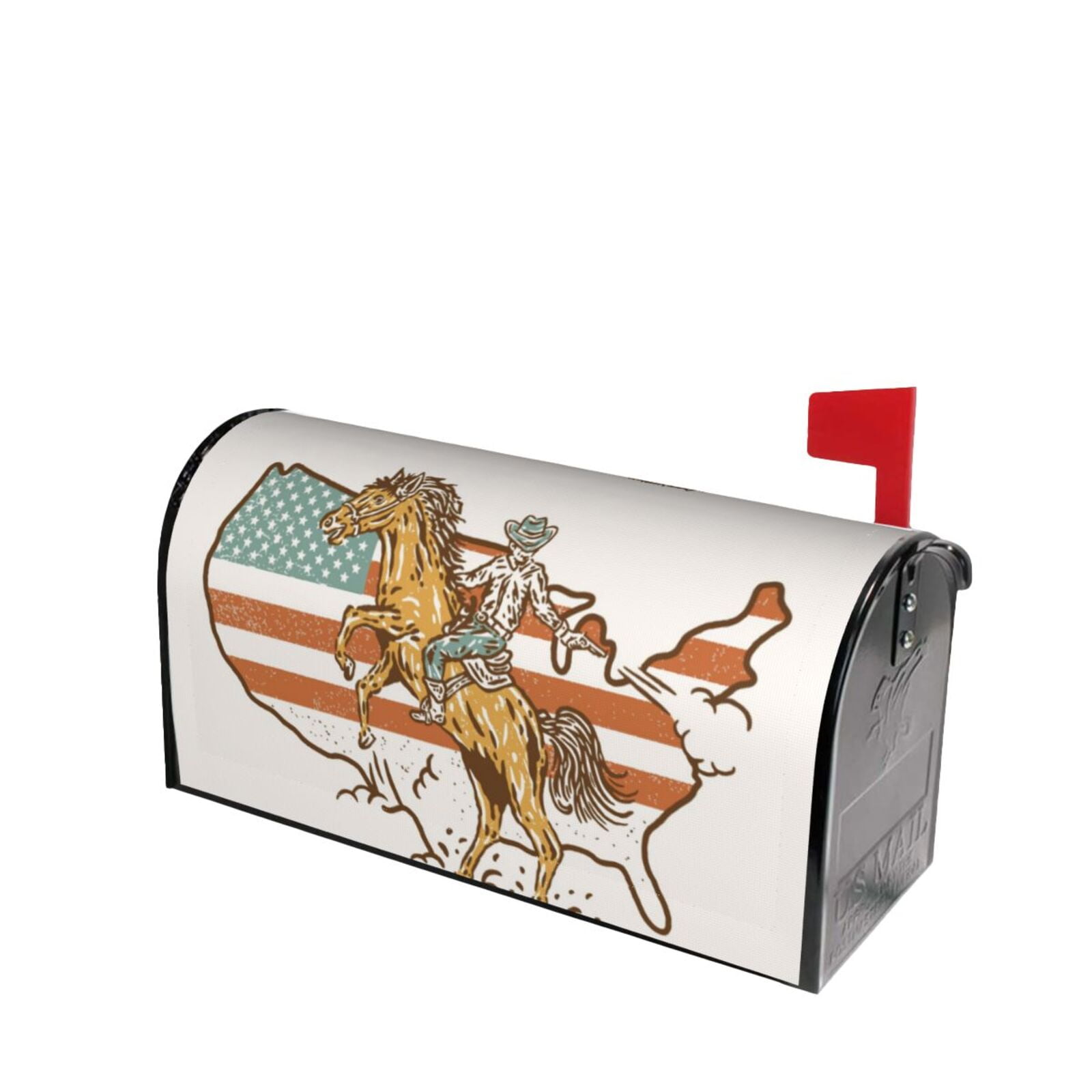 Fotbe Vintage Wild West Cowboy Mailbox Covers Post Letter Box Cover ...