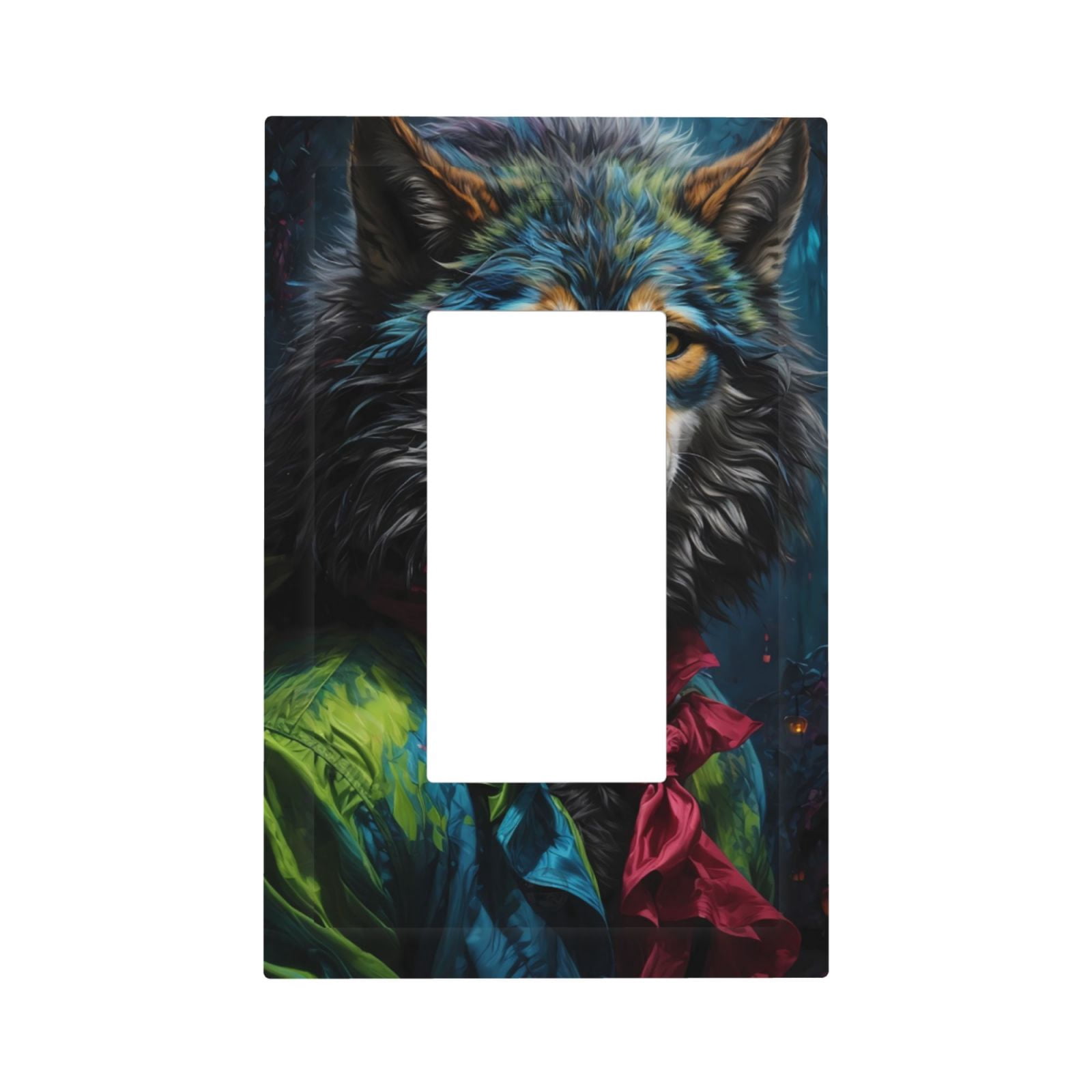 Fotbe Vintage Wolf Warrior Print Duplex Receptacle Wall Plate, 1-Gang 5 ...