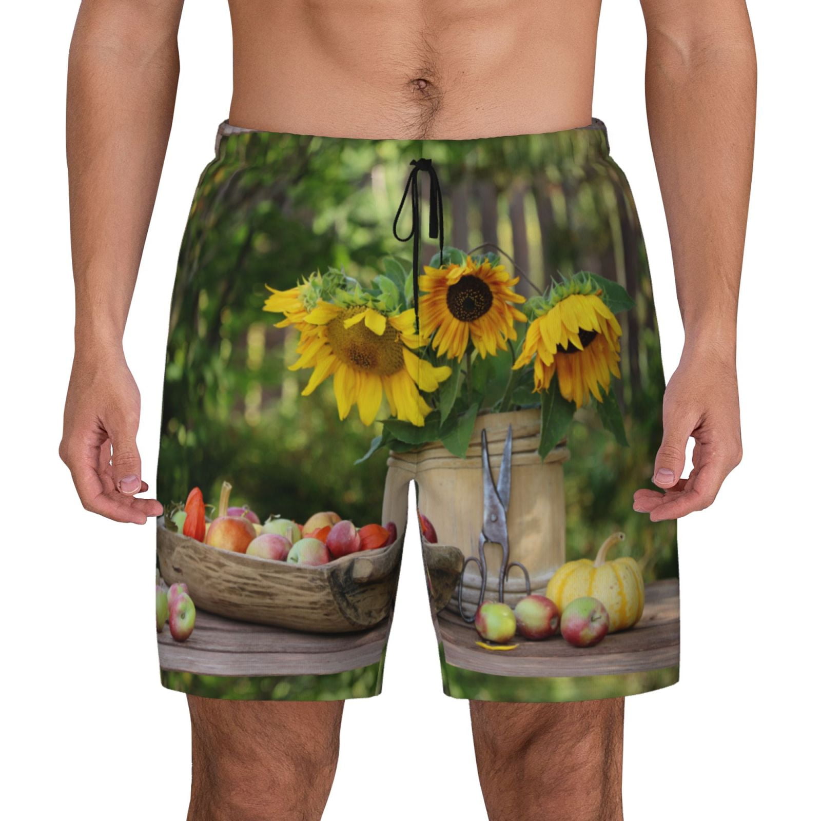 Fotbe Vintage Wooden Bucket Men’s Swim Trunks Quick Dry Swim Shorts ...
