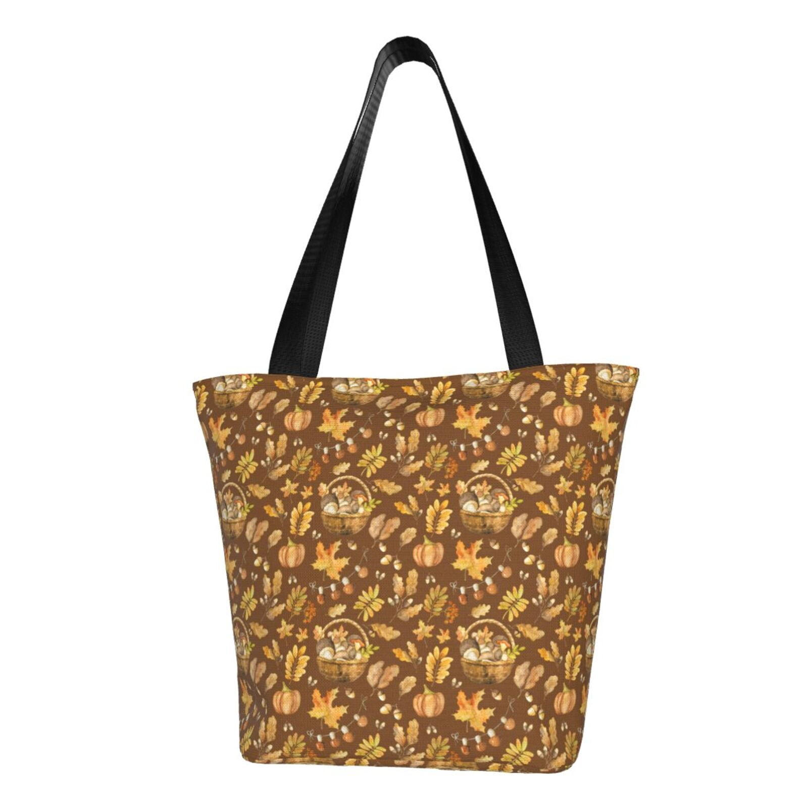 Fotbe Vintage fall harvest basket Pattern Beach Tote,Shoulder Handbag ...