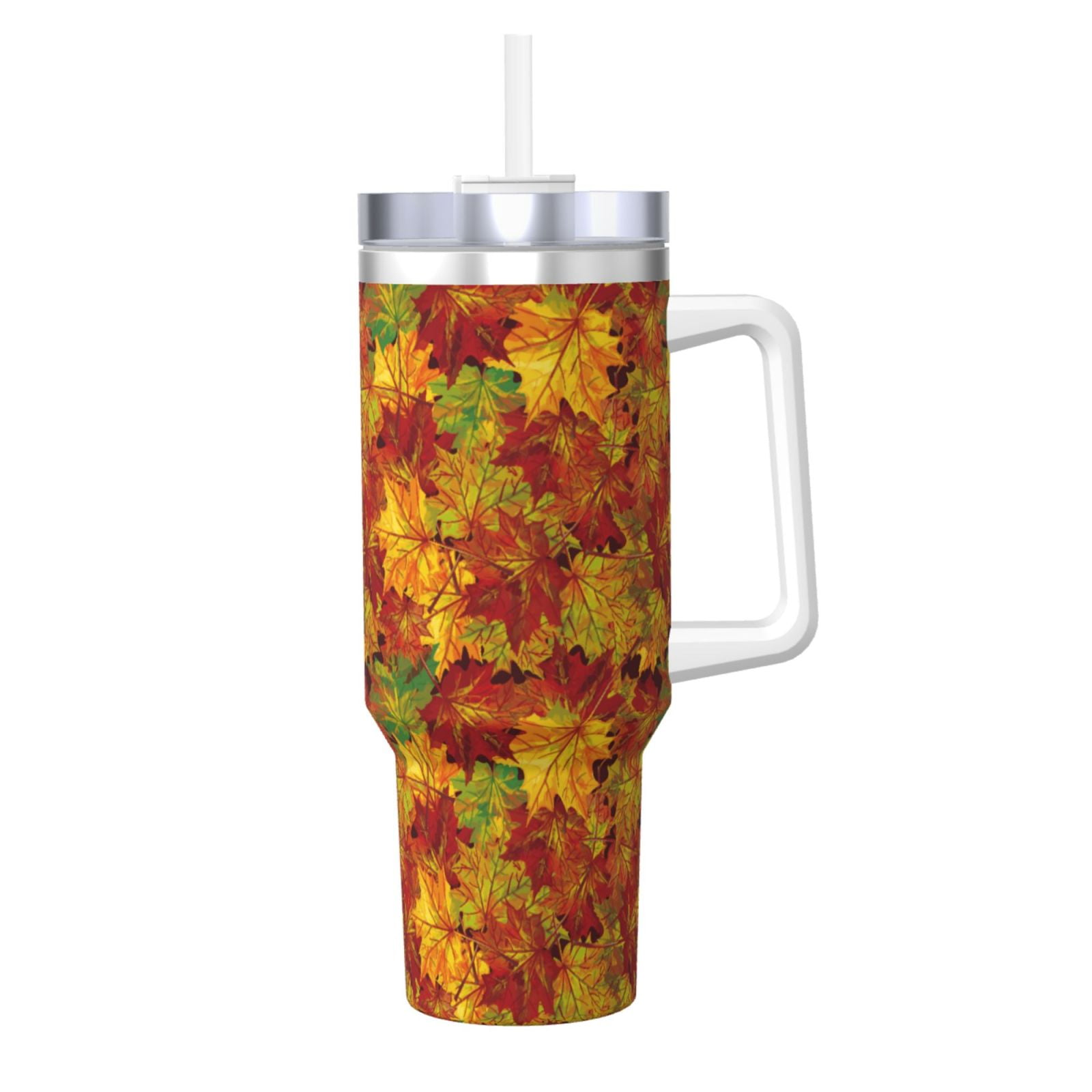 Fotbe Vintage maple leaf autumn Pattern 40oz Ice Bully With Handle And ...