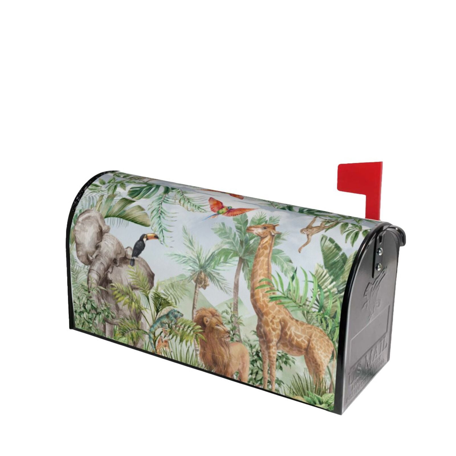 Fotbe Watercolor African Animals Wildlife Mailbox Covers Post Letter ...