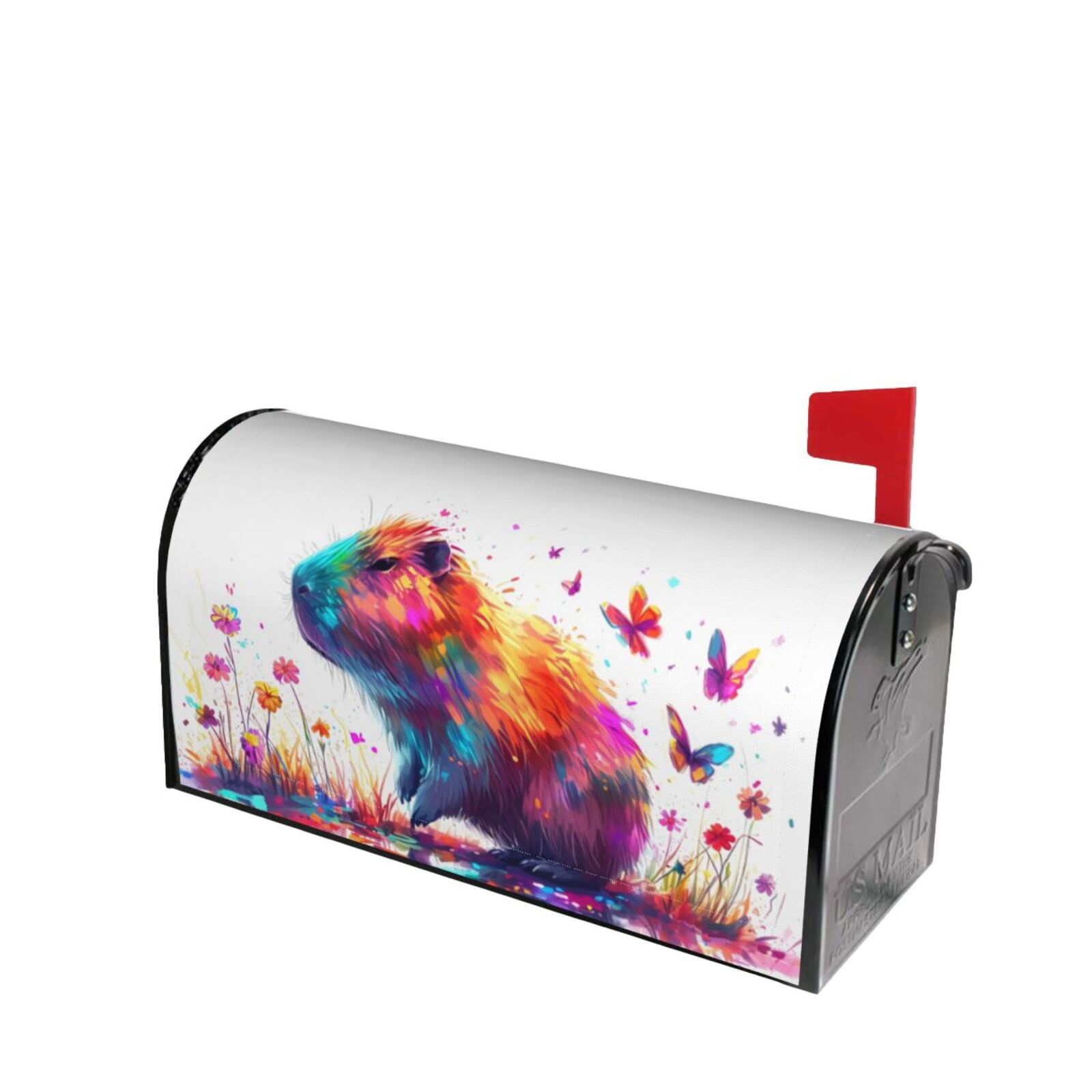 Fotbe Watercolor Butterfly Guinea Pig Mailbox Covers Post Letter Box ...