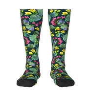 Cutieful Compression Socks Prints Wide Calf Color: Vibrant Leaves, Size ...