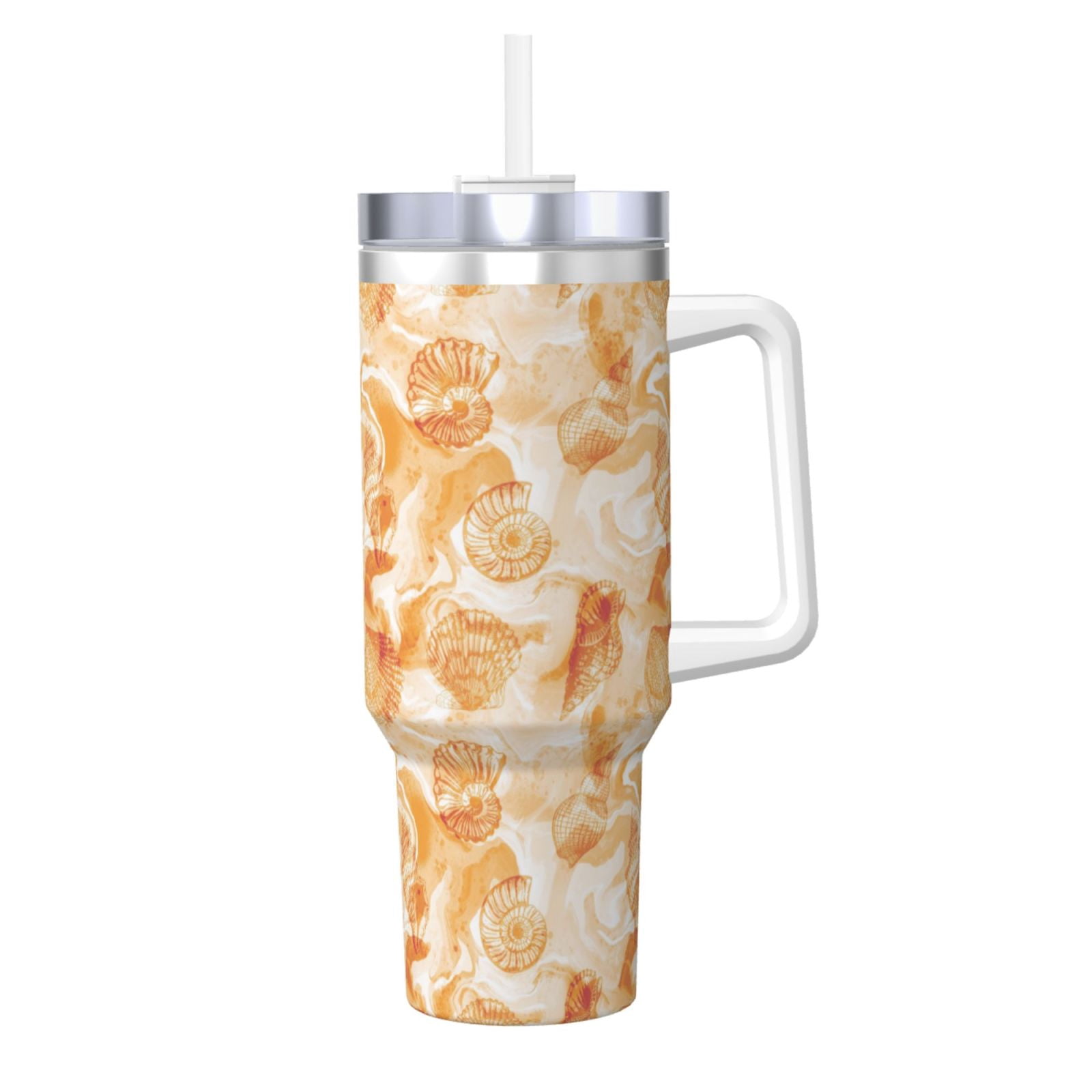 Fotbe Watercolor Sea Shells Pattern 40oz Ice Bully With Handle And ...