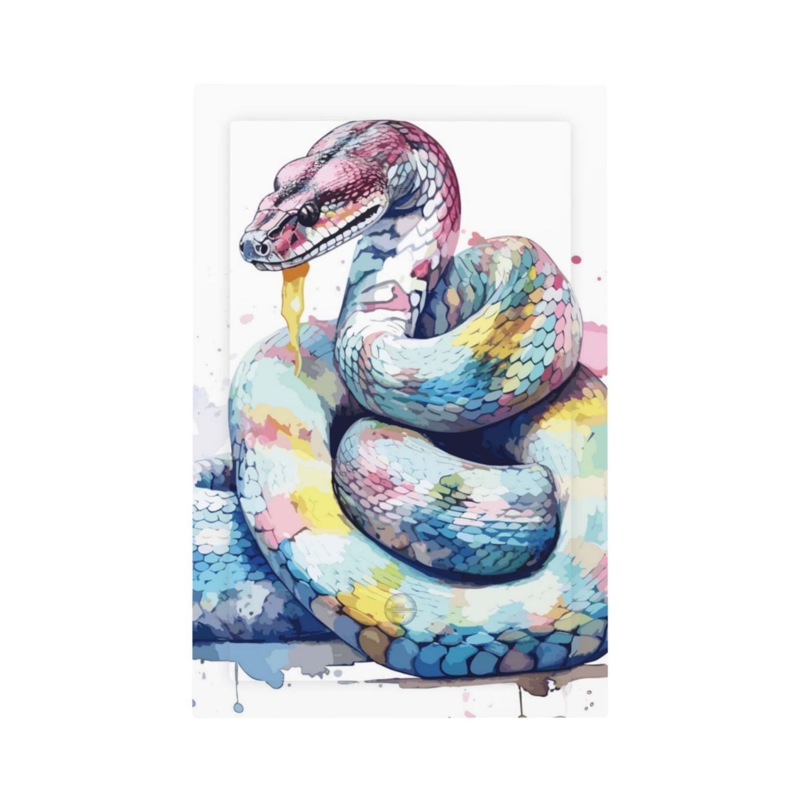 Fotbe Watercolor Snake Print Duplex Receptacle Wall Plate, 1-Gang 5.0" x3.0" Wall Outlet Covers ...