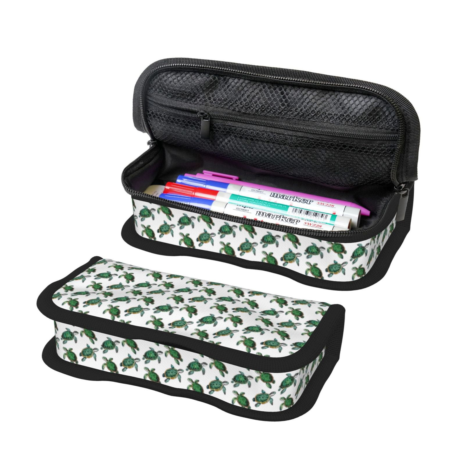 Fotbe Watercolor Turtle Pattern Pencil Case,Canvas Pen Case, Multi ...