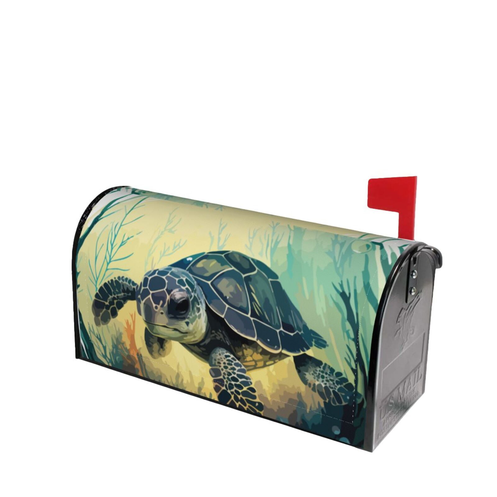Fotbe Watercolor Turtle3 Mailbox Covers Post Letter Box Cover Garden ...
