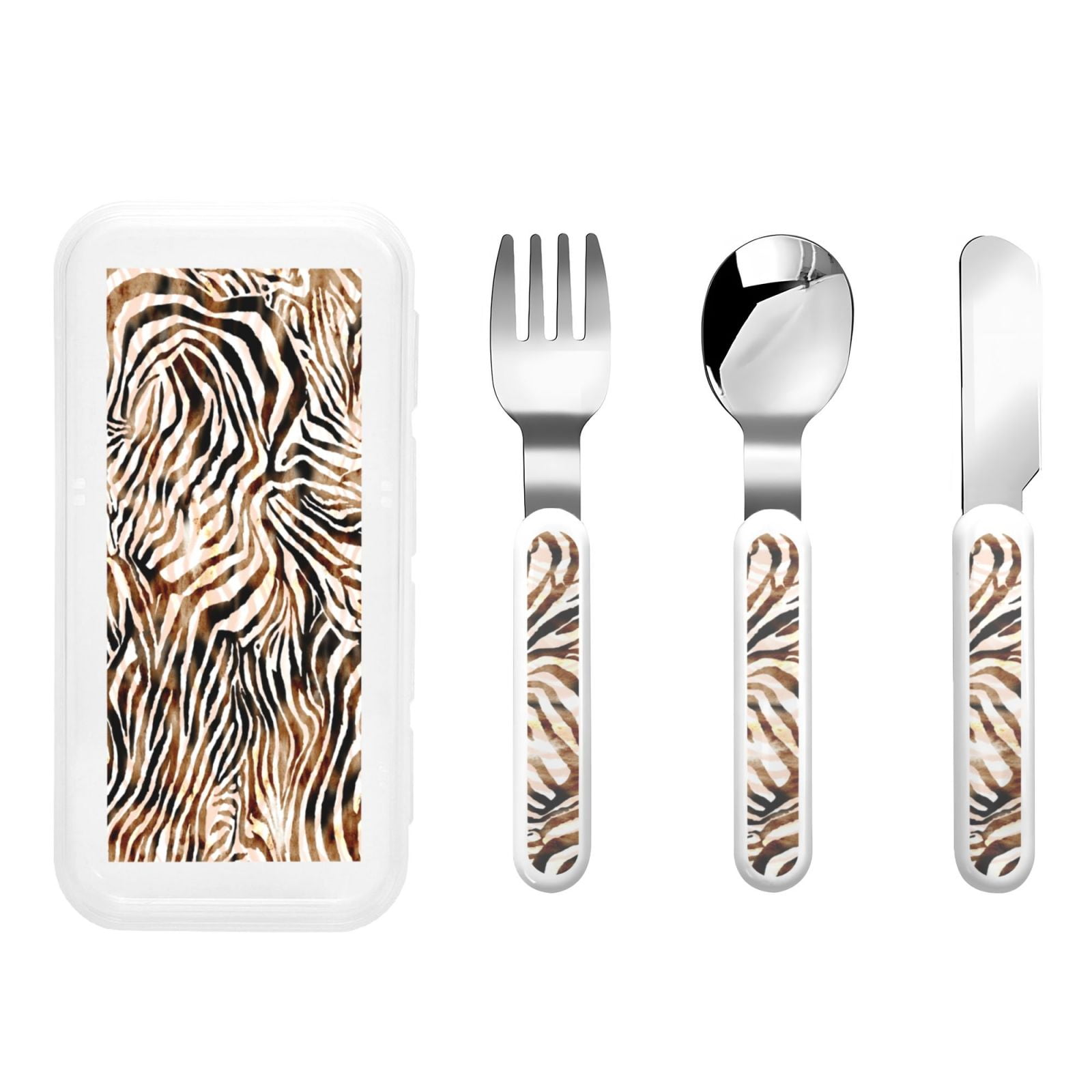 Fotbe Watercolor Zebra for Stainless Steel Kids Silverware Set - Child ...