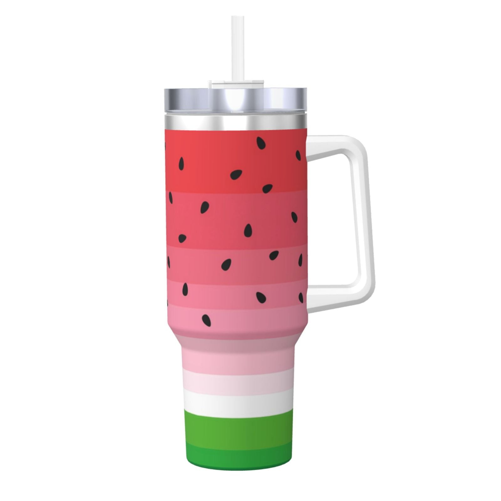 Fotbe Watermelon Pattern 40oz Ice Bully With Handle And Straw Stainless ...