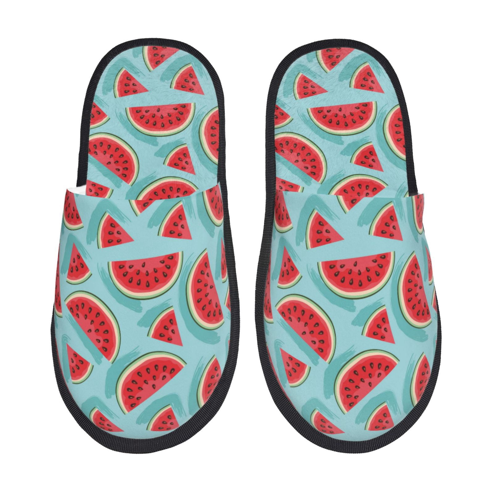 Fotbe Watermelon Pattern Women's Fuzzy Slippers Plush Slippers Fluffy ...