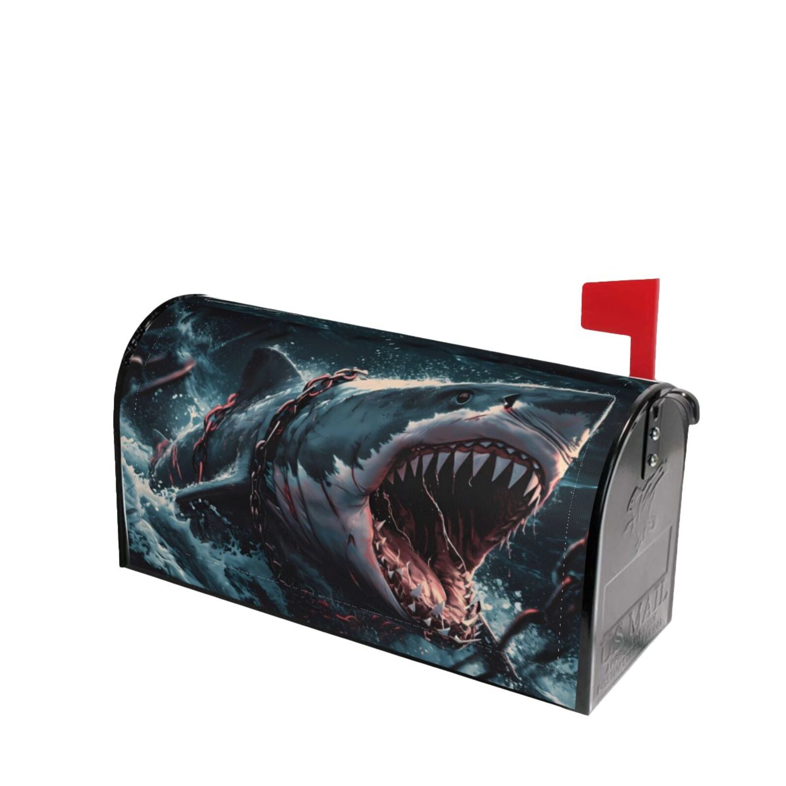 Fotbe Wave Chain Shark Mailbox Covers Post Letter Box Cover Garden ...