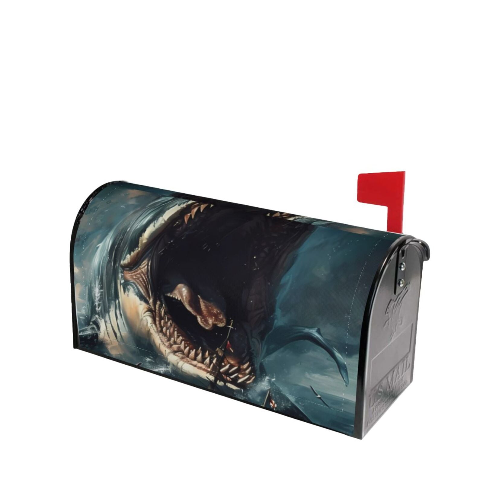 Fotbe Wave Sailboat Shark Mailbox Covers Post Letter Box Cover Garden ...