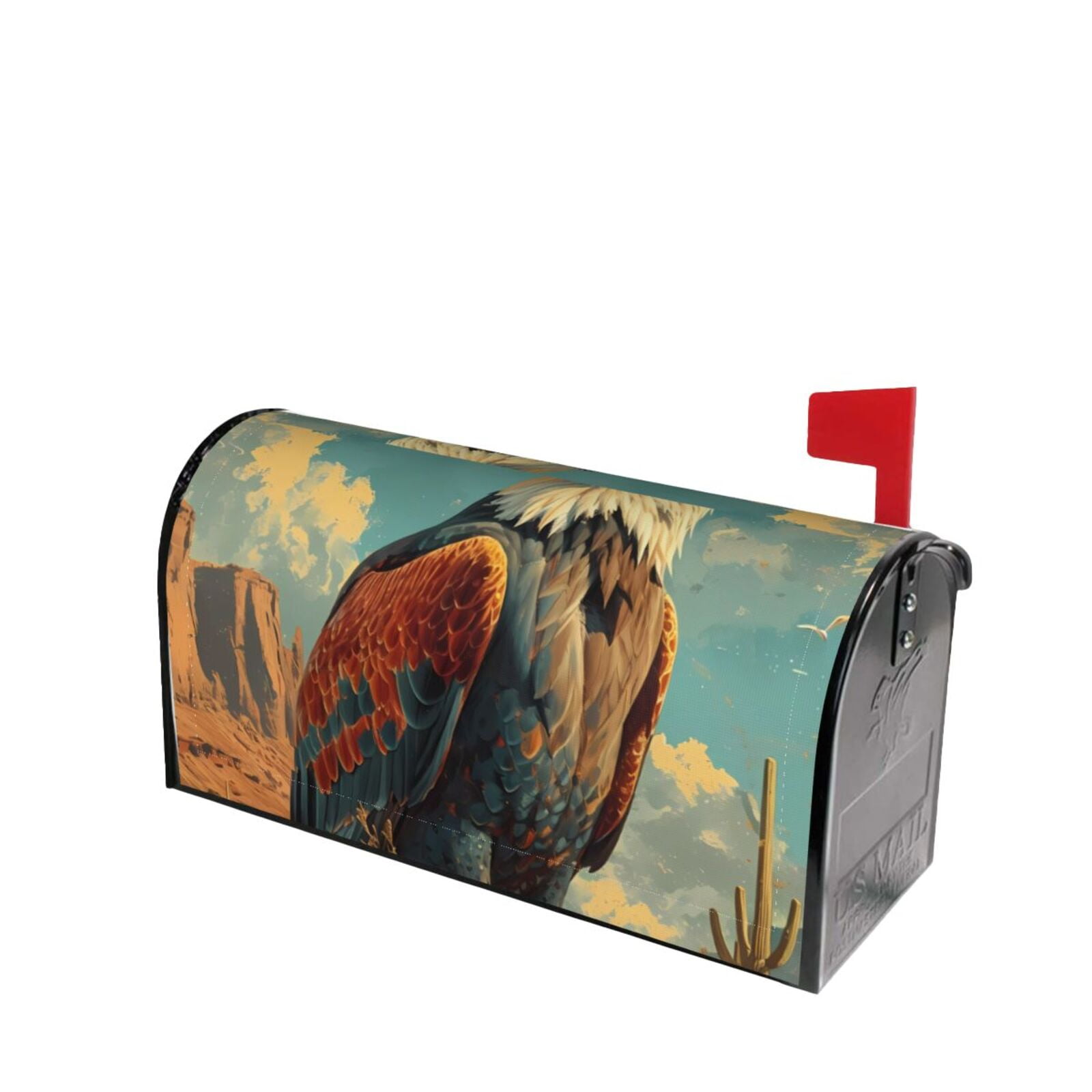 Fotbe Western Desert Cactus Bald Eagle Mailbox Covers Post Letter Box ...