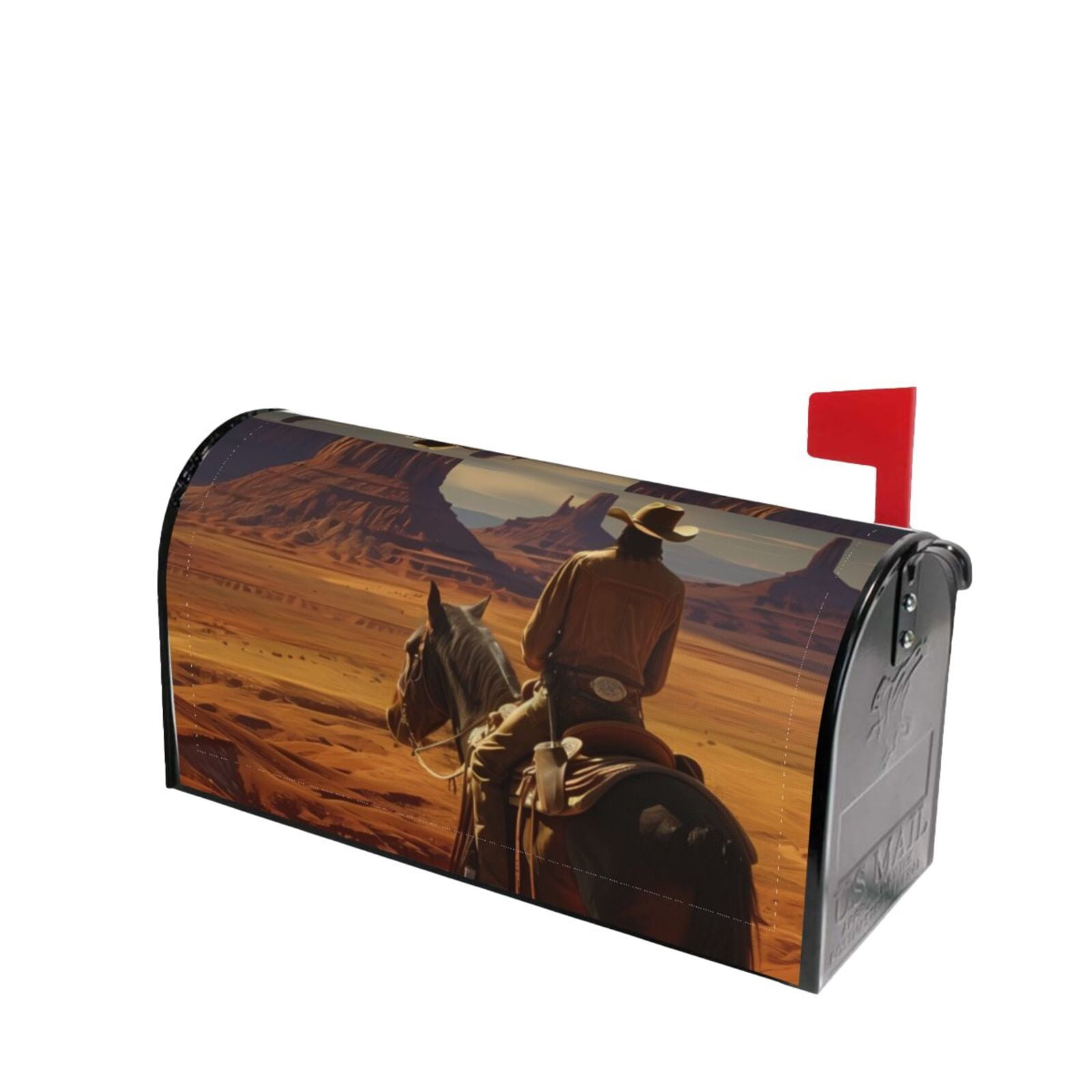Fotbe Western Desert Cowboy Cloud Mailbox Covers Post Letter Box Cover ...
