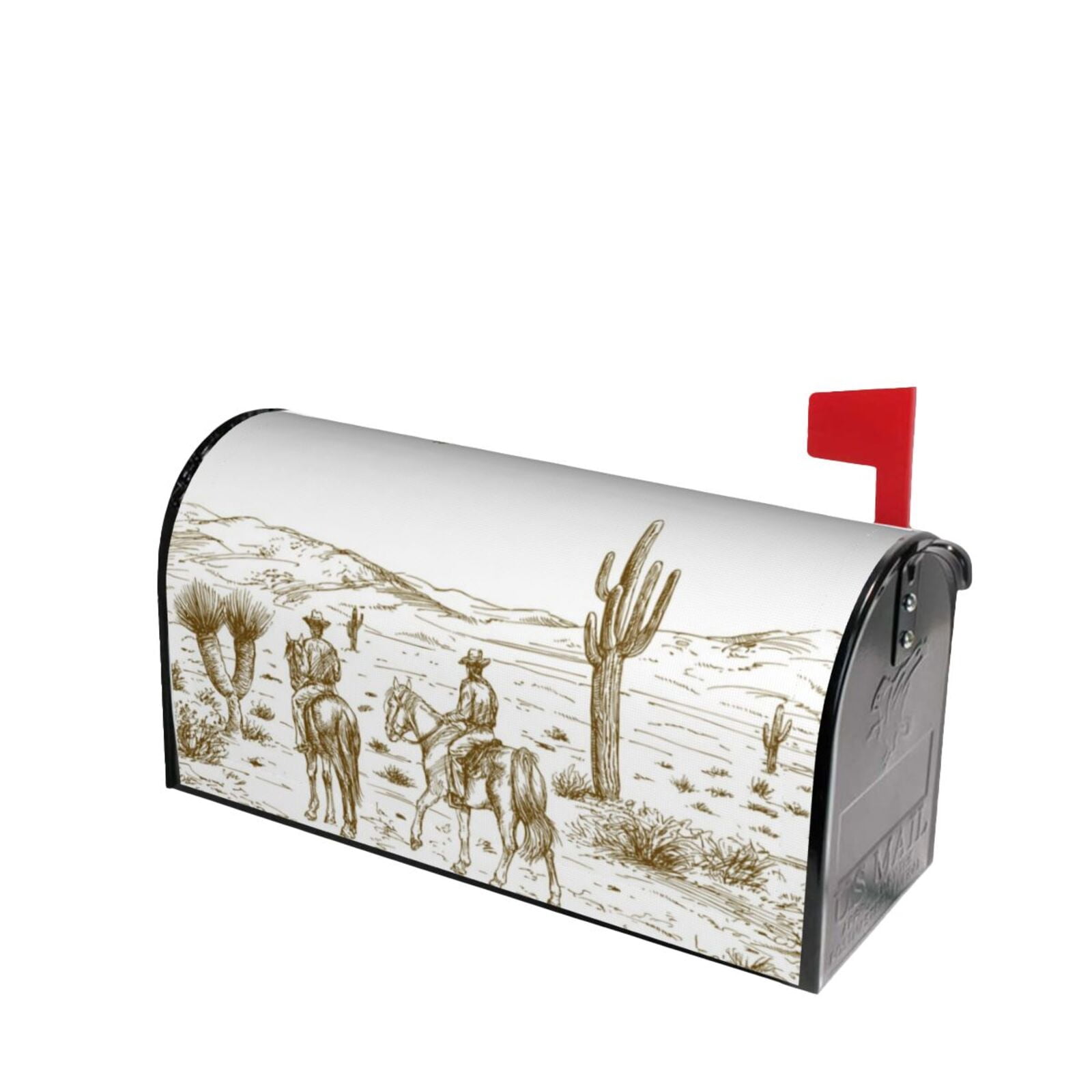 Fotbe Western Desert Cowboys Mailbox Covers Post Letter Box Cover ...